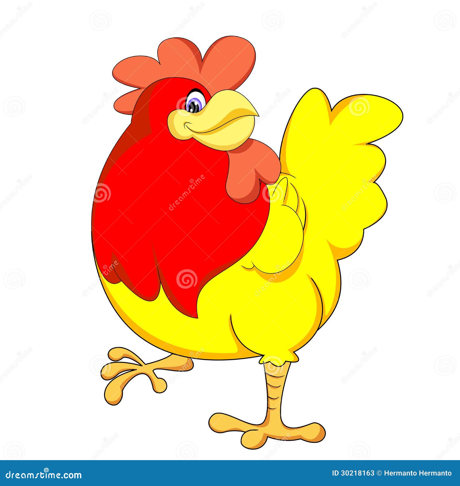 Yellow chicken stock vector. Illustration of hello, cartoon - 30218163