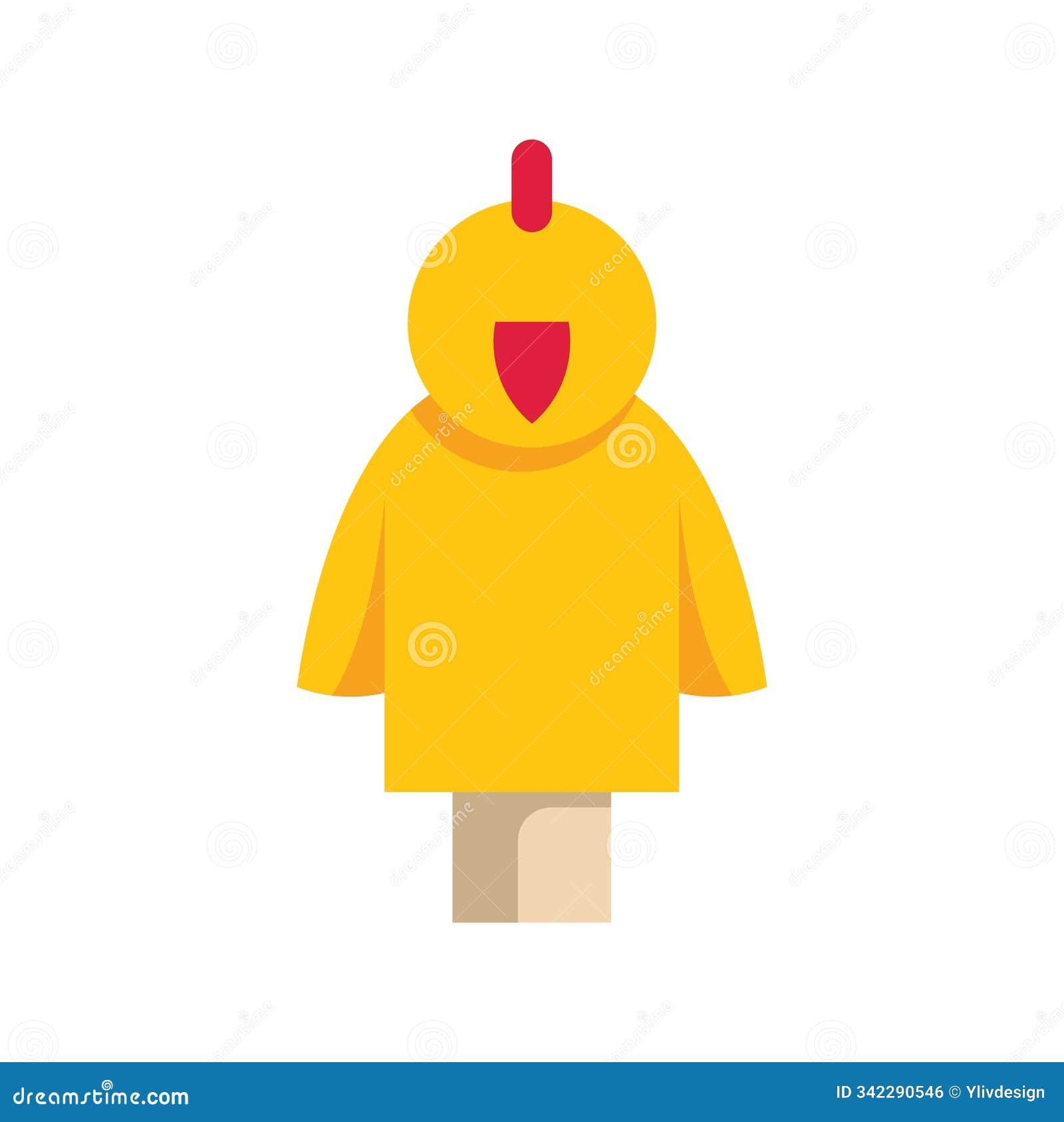 Cute Yellow Chicken Puppet Standing on White Background Stock ...