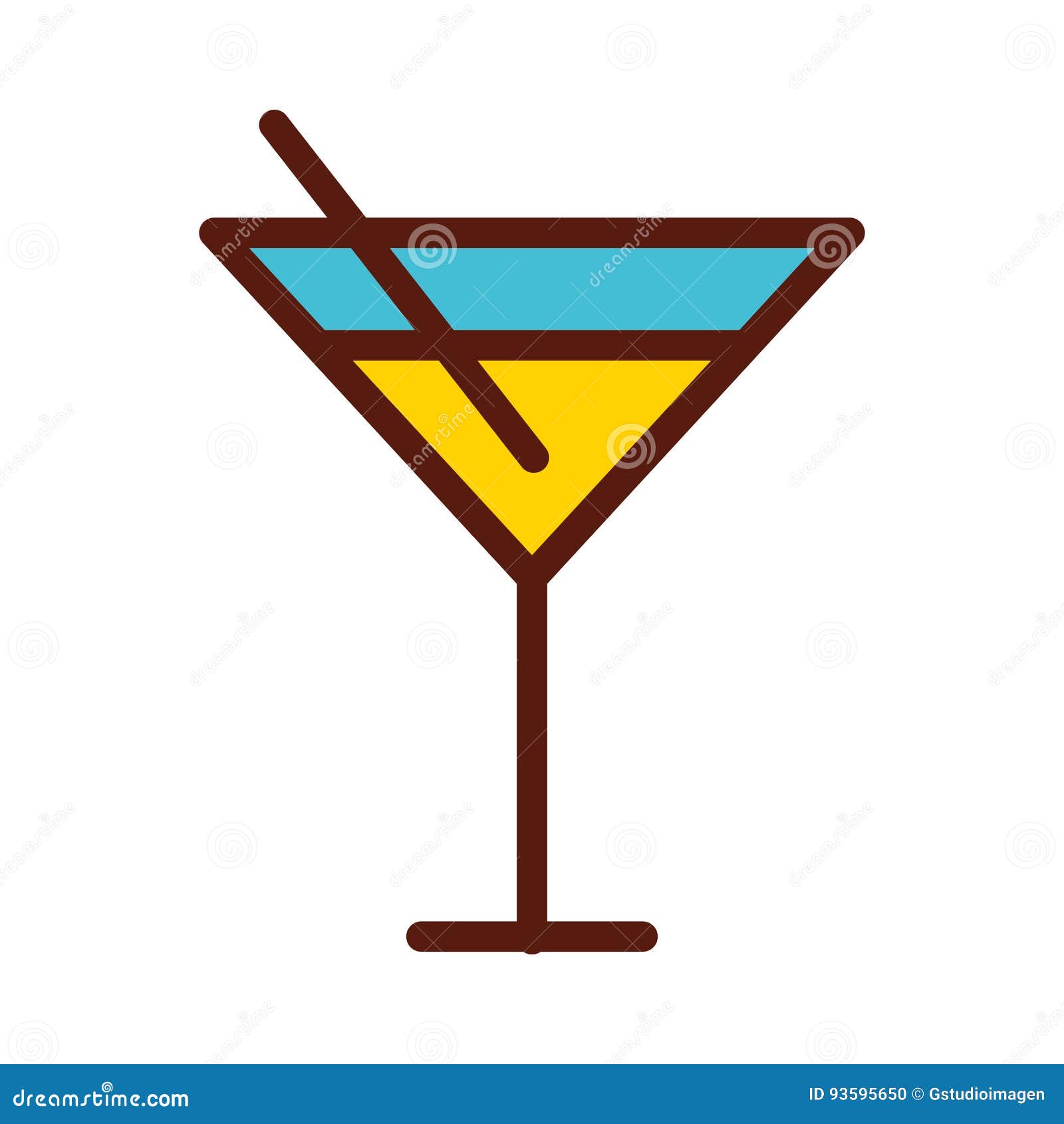 Cute Yellow Cocktail Cartoon Stock Vector - Illustration of drink ...