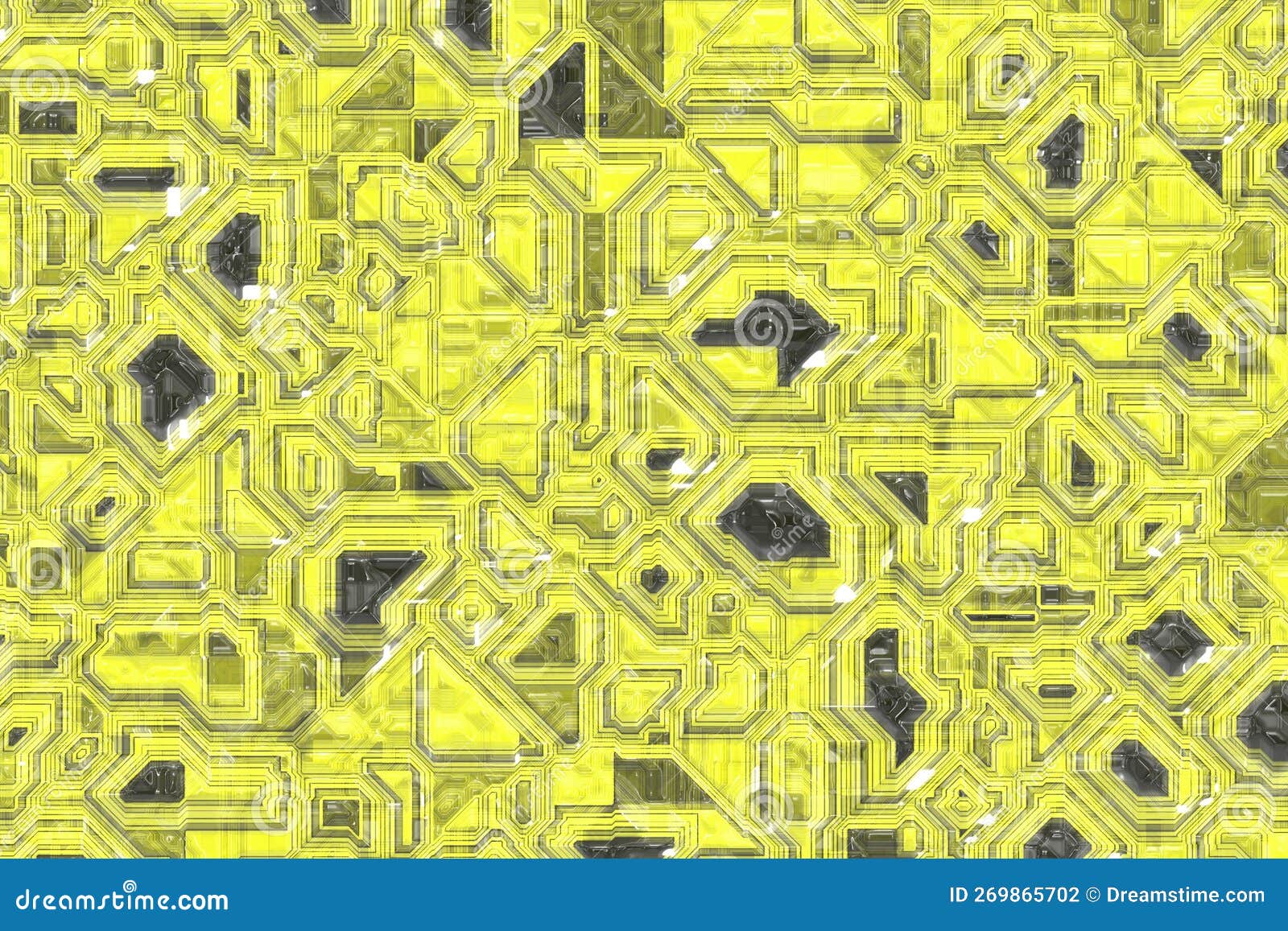 Cute Yellow Cybernetic Electronic Template Digitally Drawn Background ...