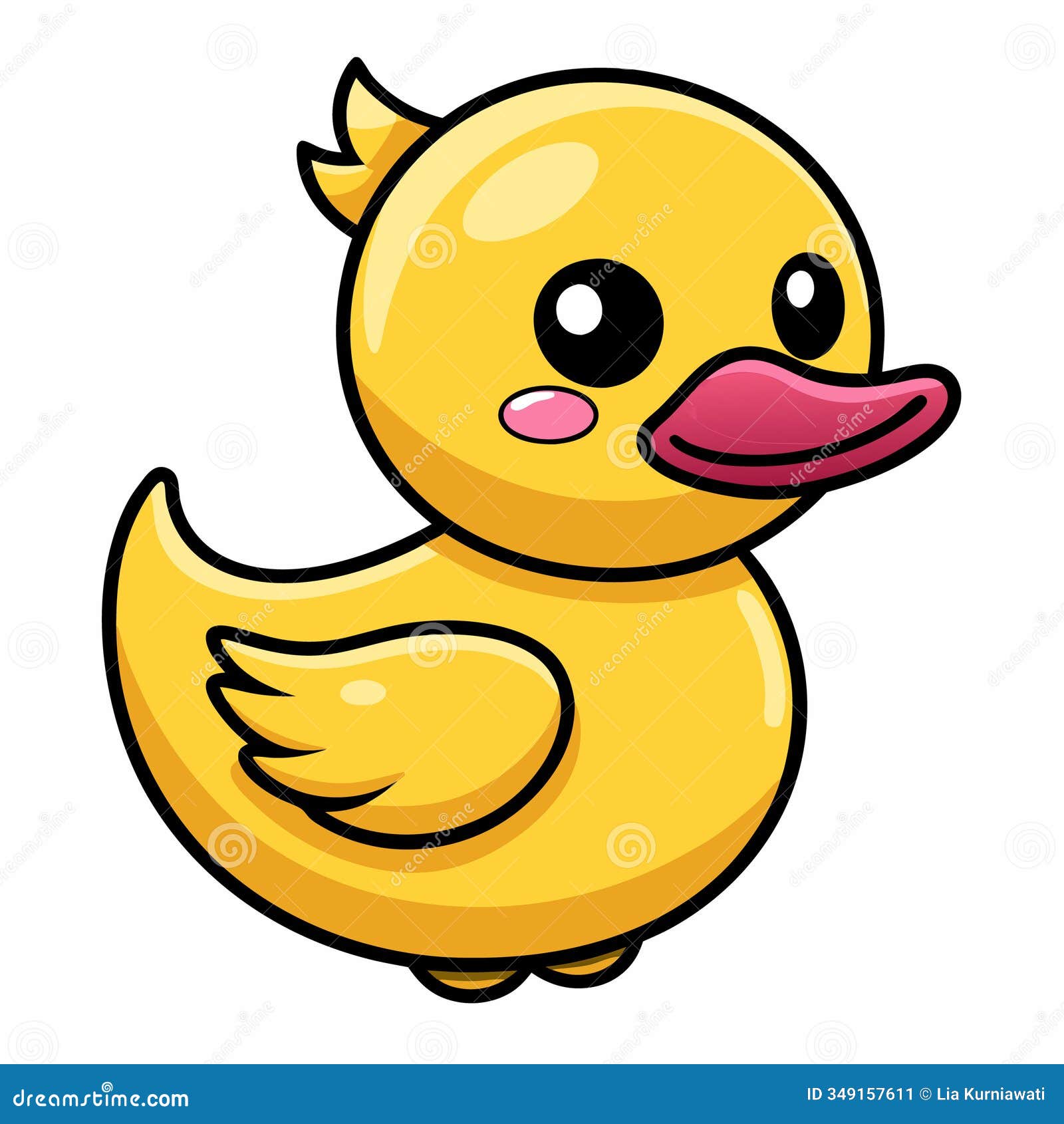 Cute Yellow Duckling Cartoon Illustration. (1 Stock Vector ...
