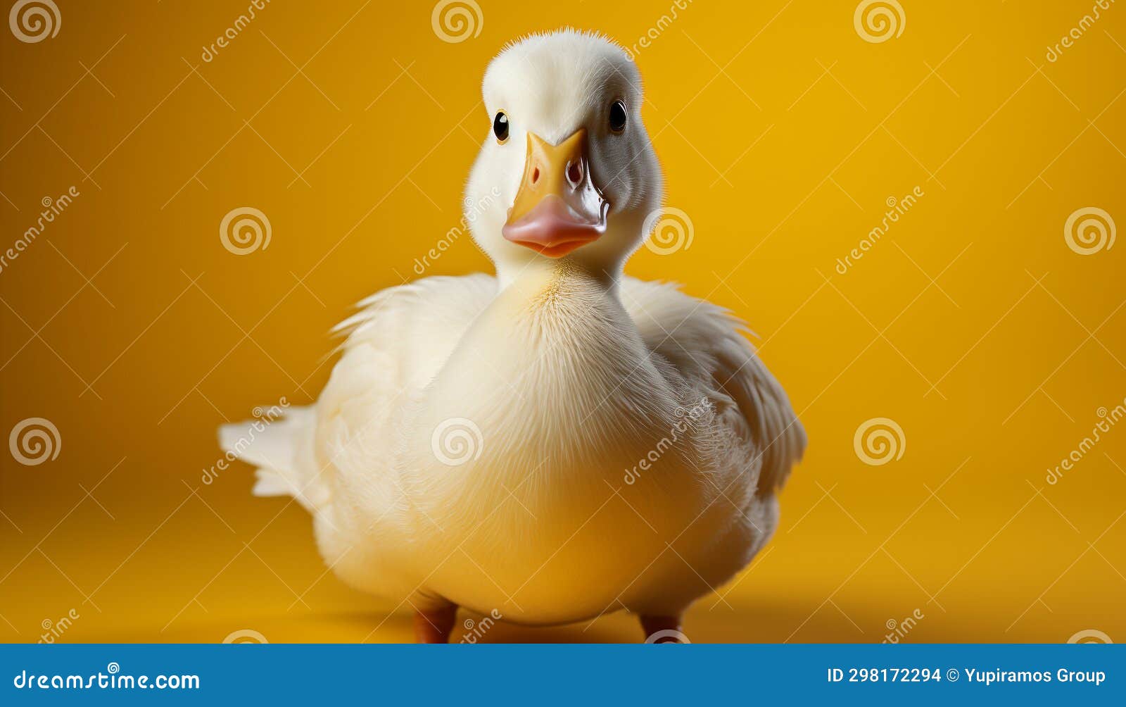 Cute Yellow Duckling Looking at Camera, Surrounded by Fluffy Feathers ...