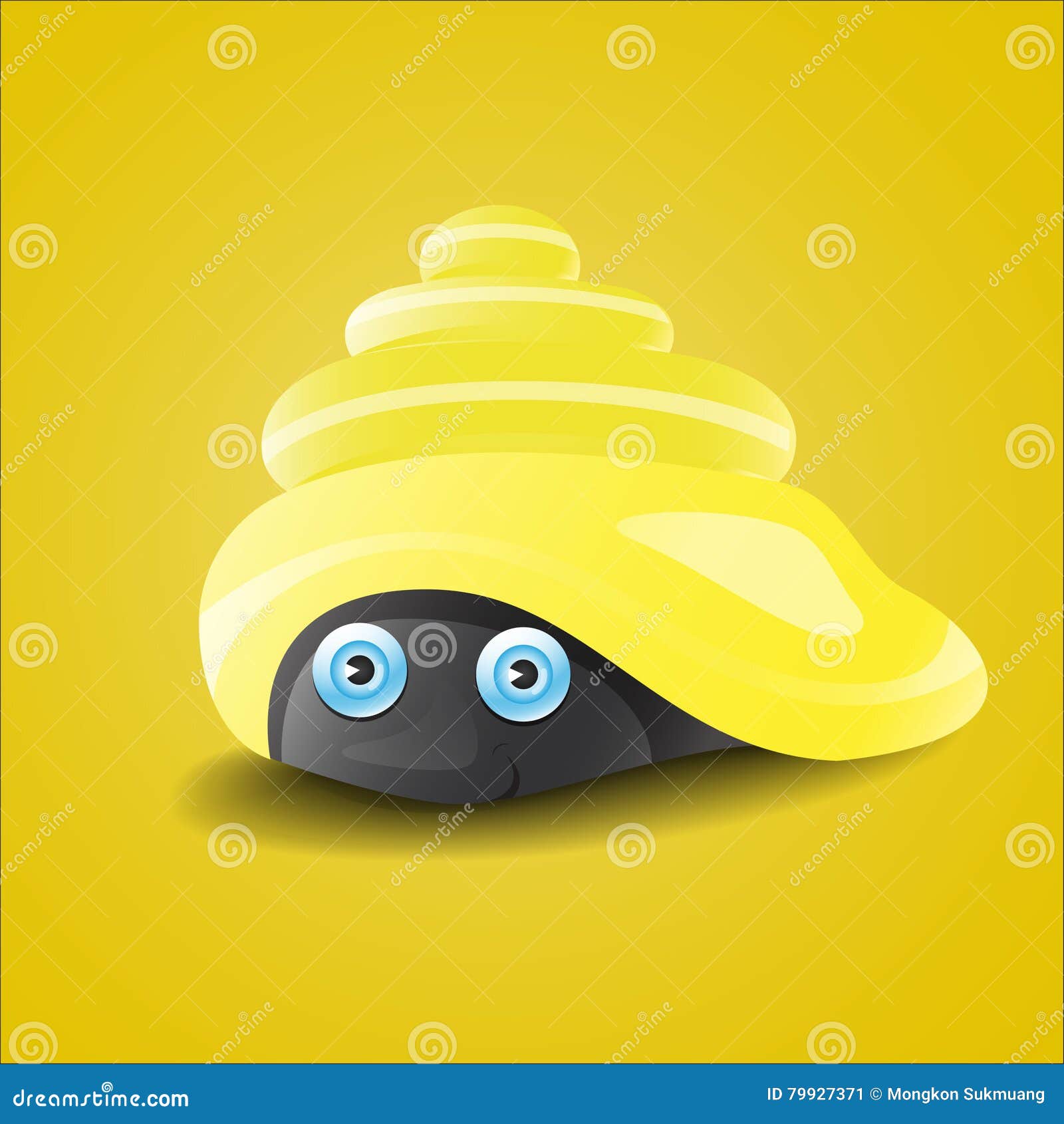 Cute Yellow Glossy Seashell Stock Illustration - Illustration of ...