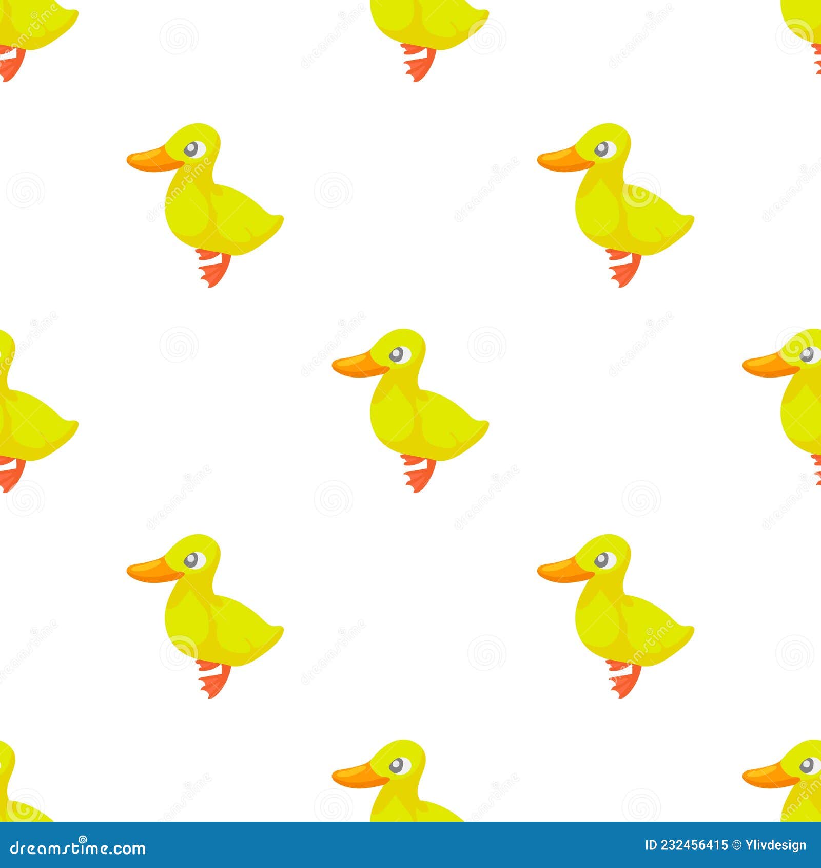 Cute Yellow Little Duck Pattern Seamless Vector Stock Vector ...