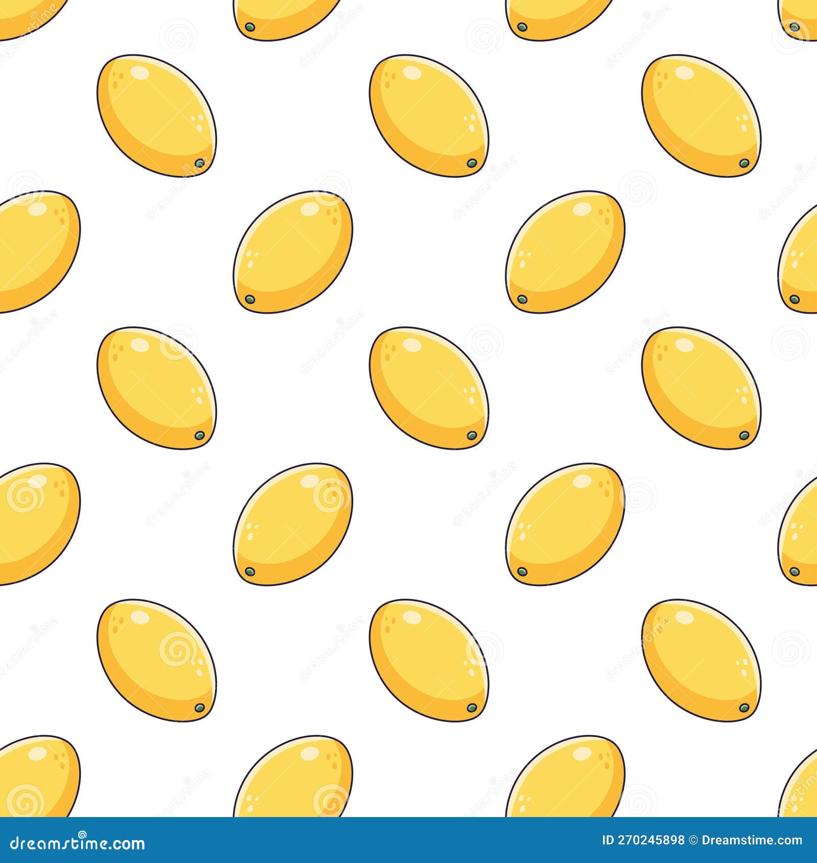 Cute Yellow Melon Seamless Pattern in Doodle Style. Vector Hand Drawn ...