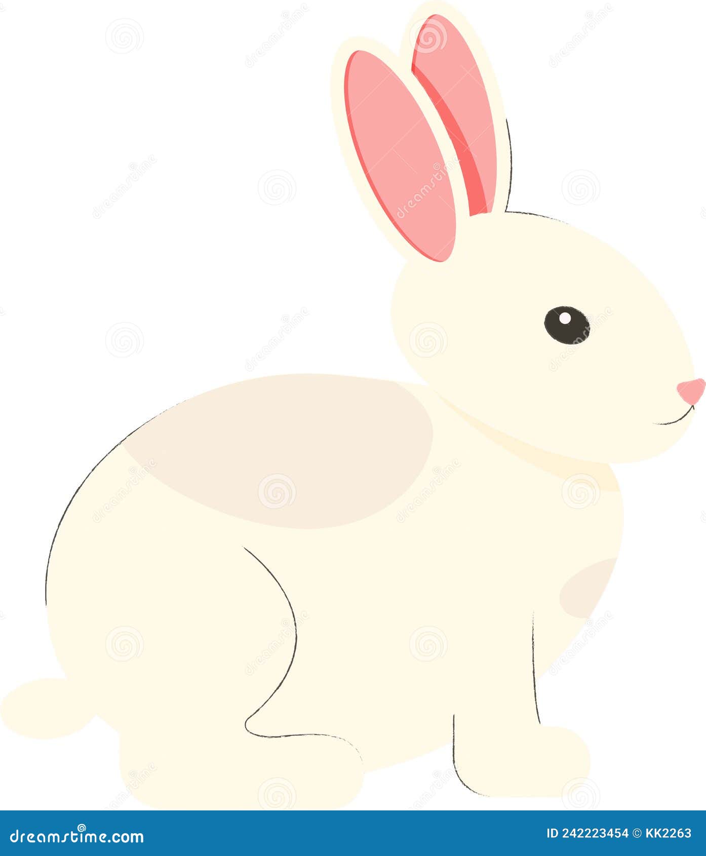 Cute yellow rabbit sitting stock vector. Illustration of simple - 242223454