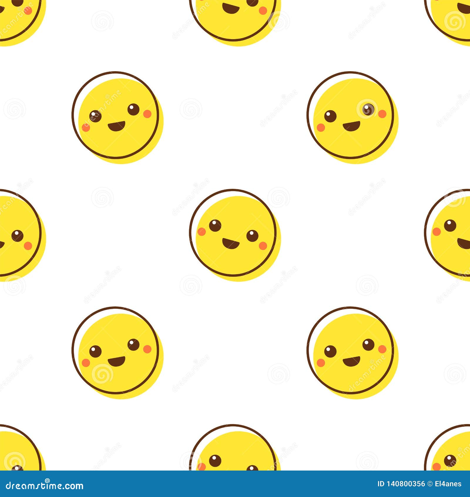 Cute yellow smile pattern stock vector. Illustration of ornament ...