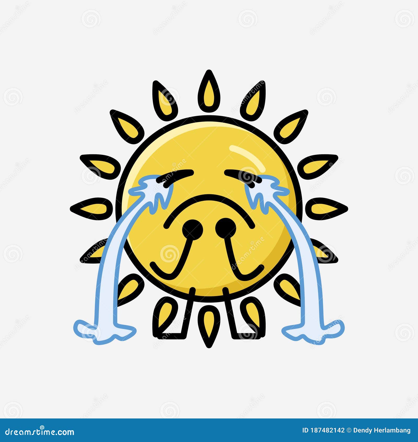 Cute Yellow Sun Mascot Vector Character in Flat Design Style Stock ...