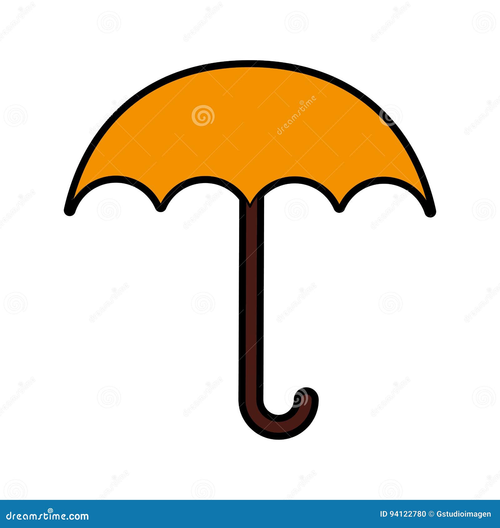 Cute Yellow Umbrella Cartoon Stock Vector - Illustration of handle ...