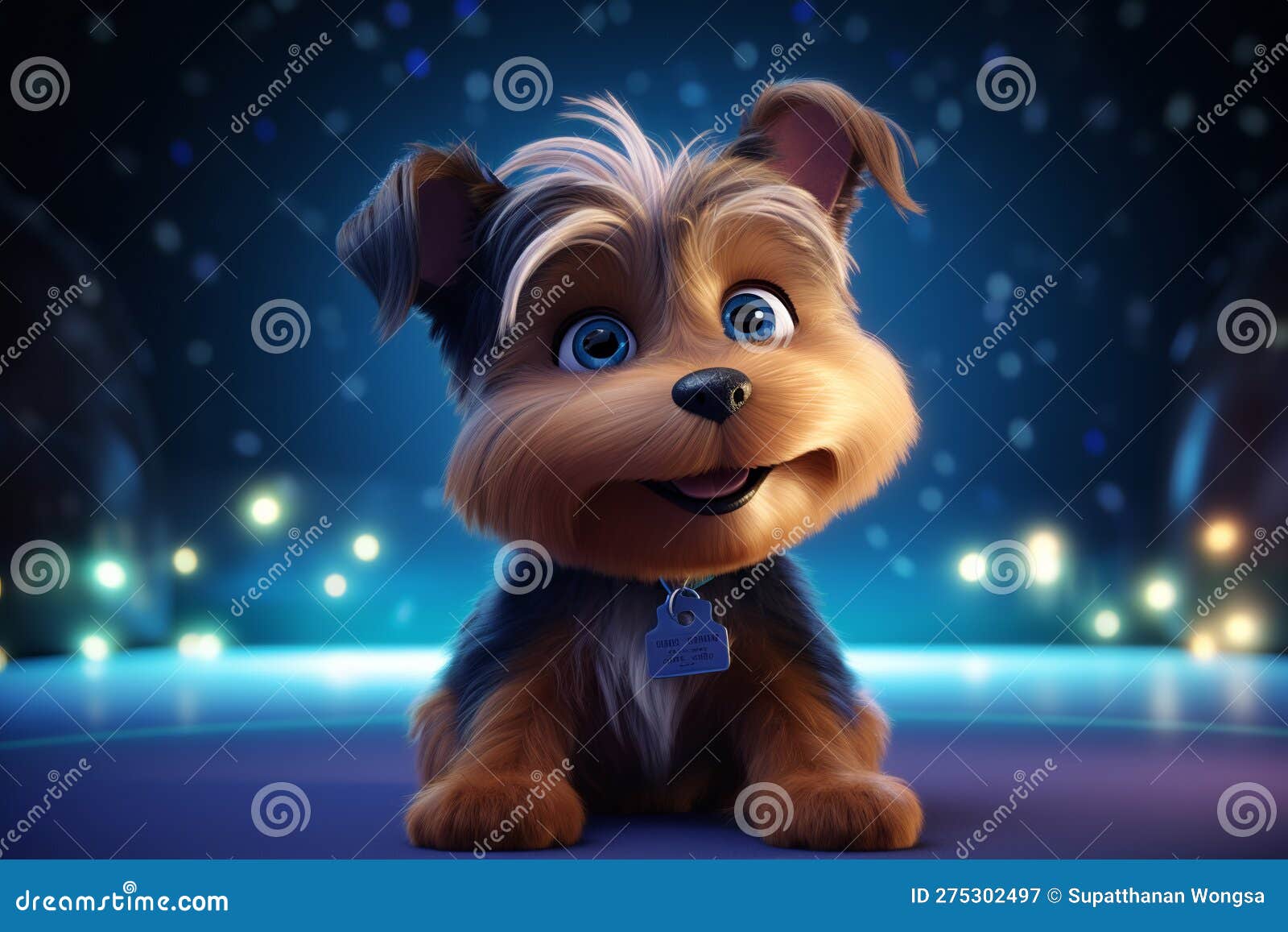 Cute Yorkie from Generative Ai Stock Illustration - Illustration of ...