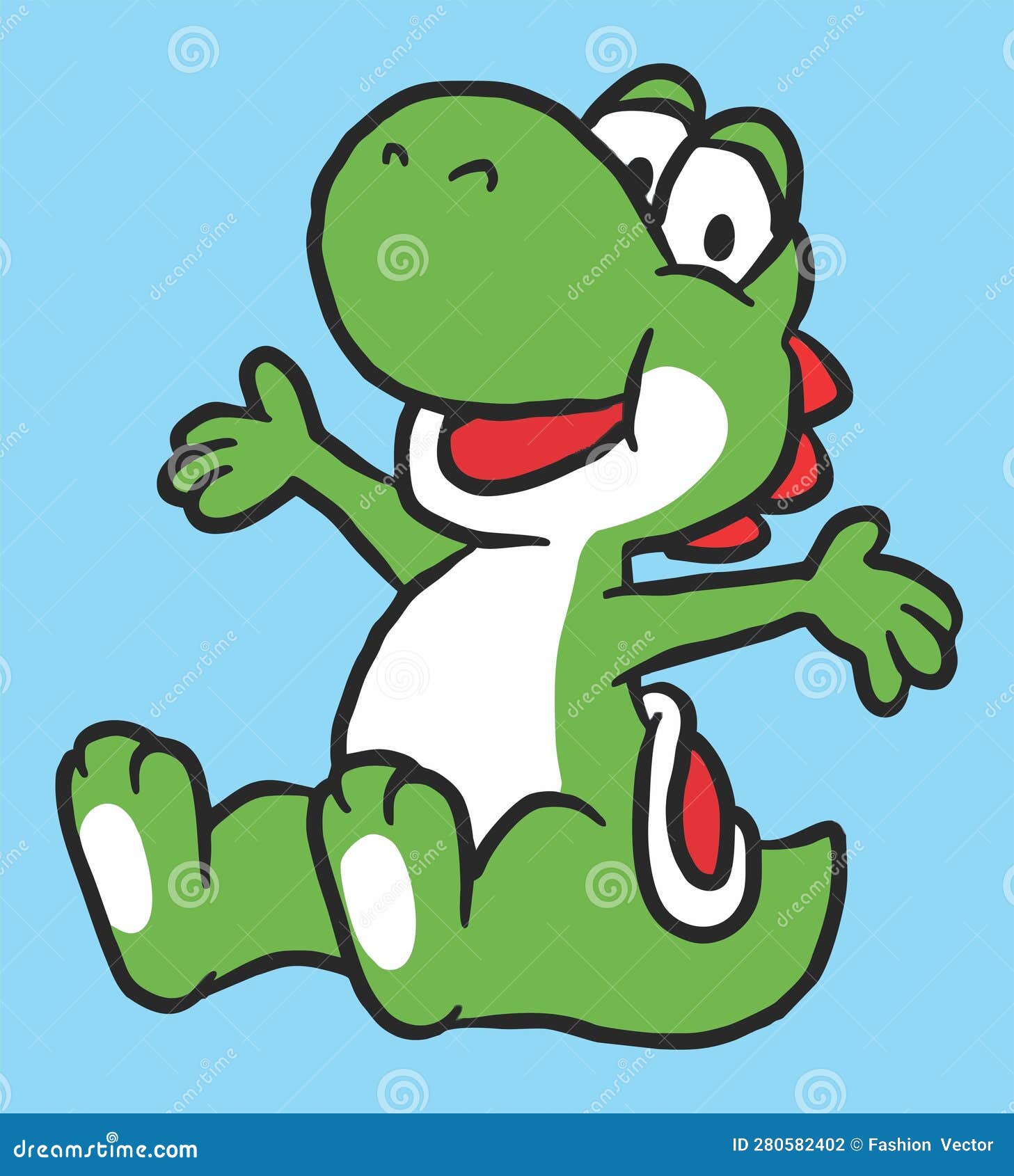 Cute Yoshi Print Vector Art Stock Vector - Illustration of vector ...