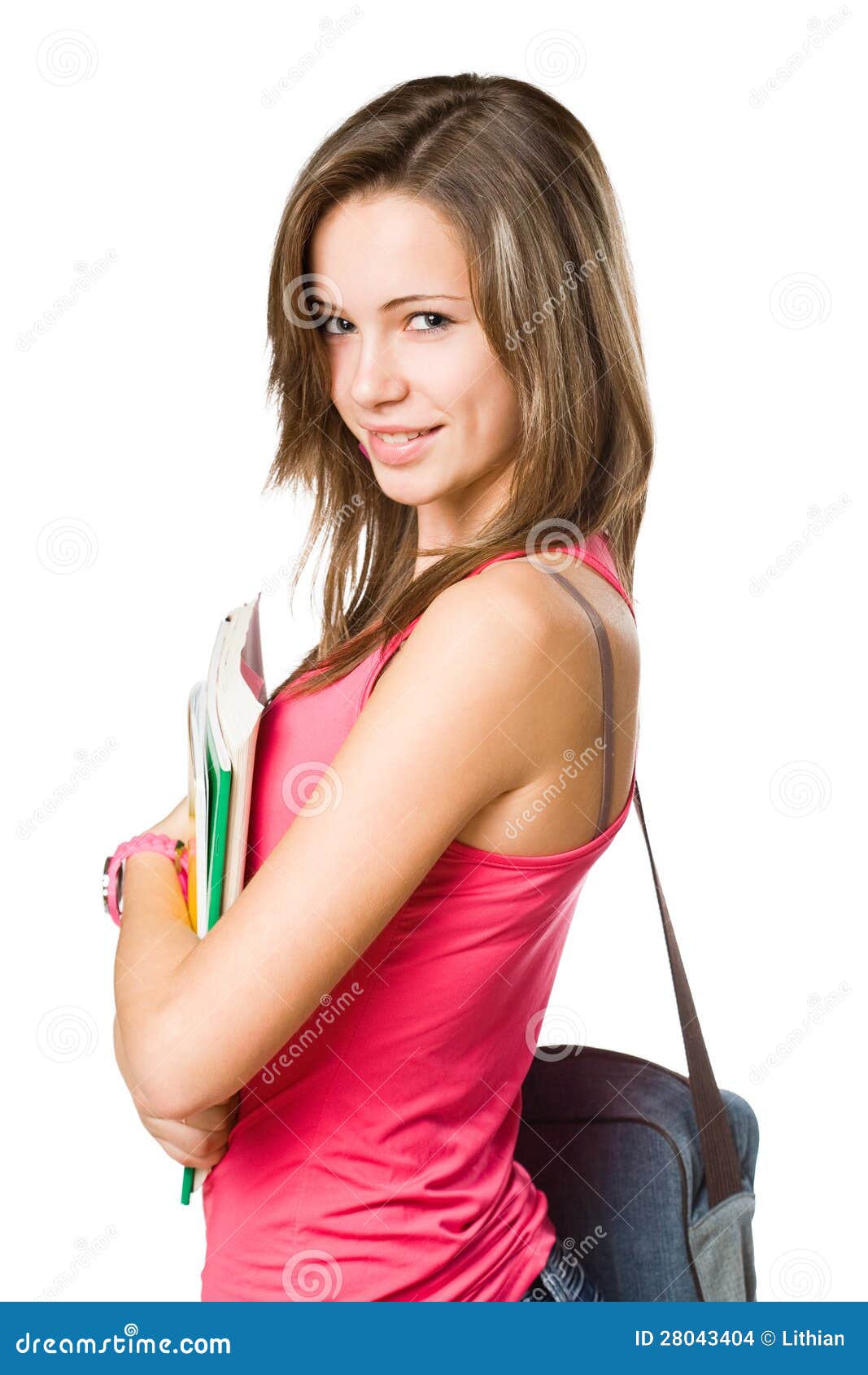 Cute Young Attractive Student. Stock Photo - Image of high, jeans: 28043404