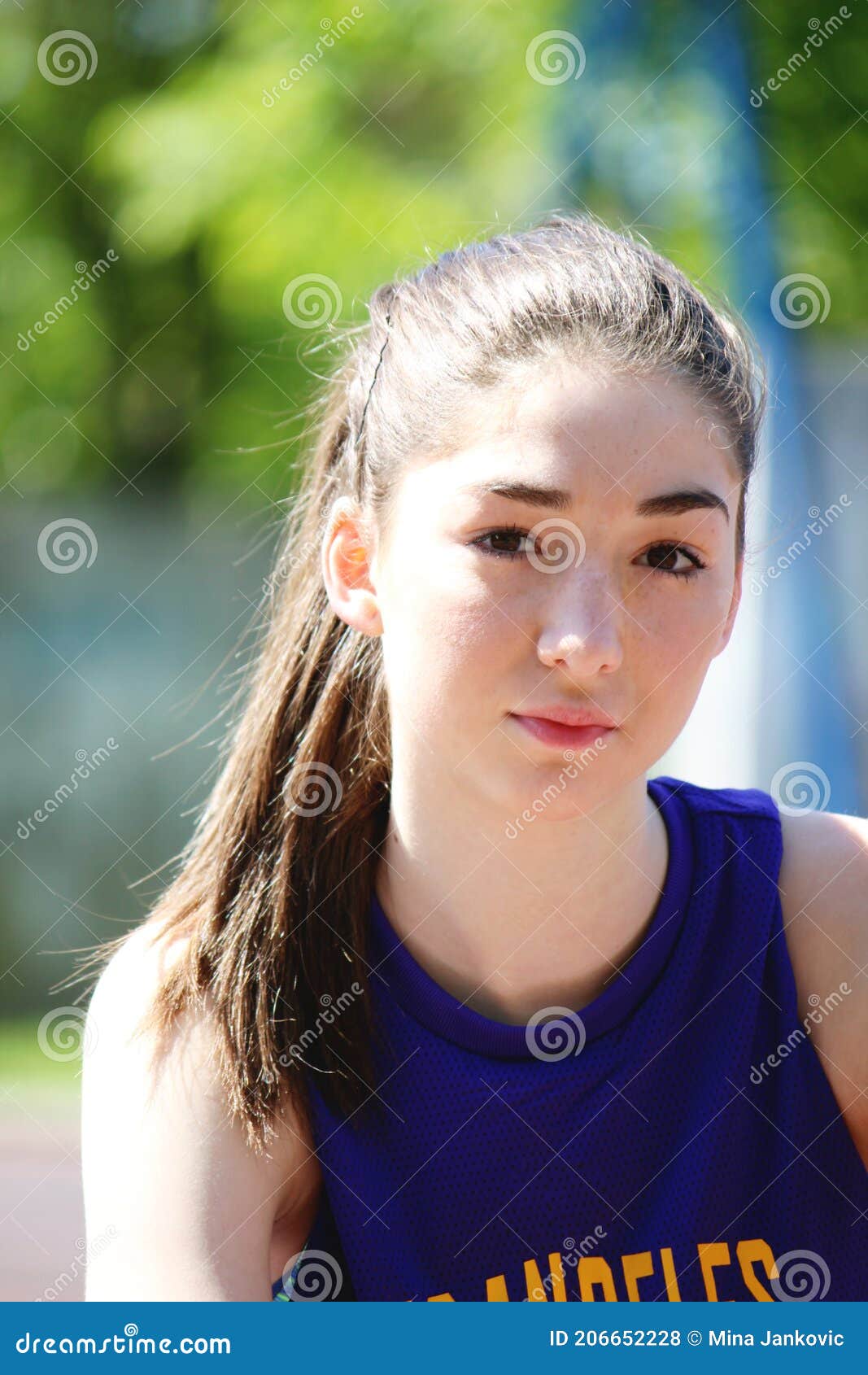 Cute Young Basketball Player Stock Photo - Image of outdoor, ball ...