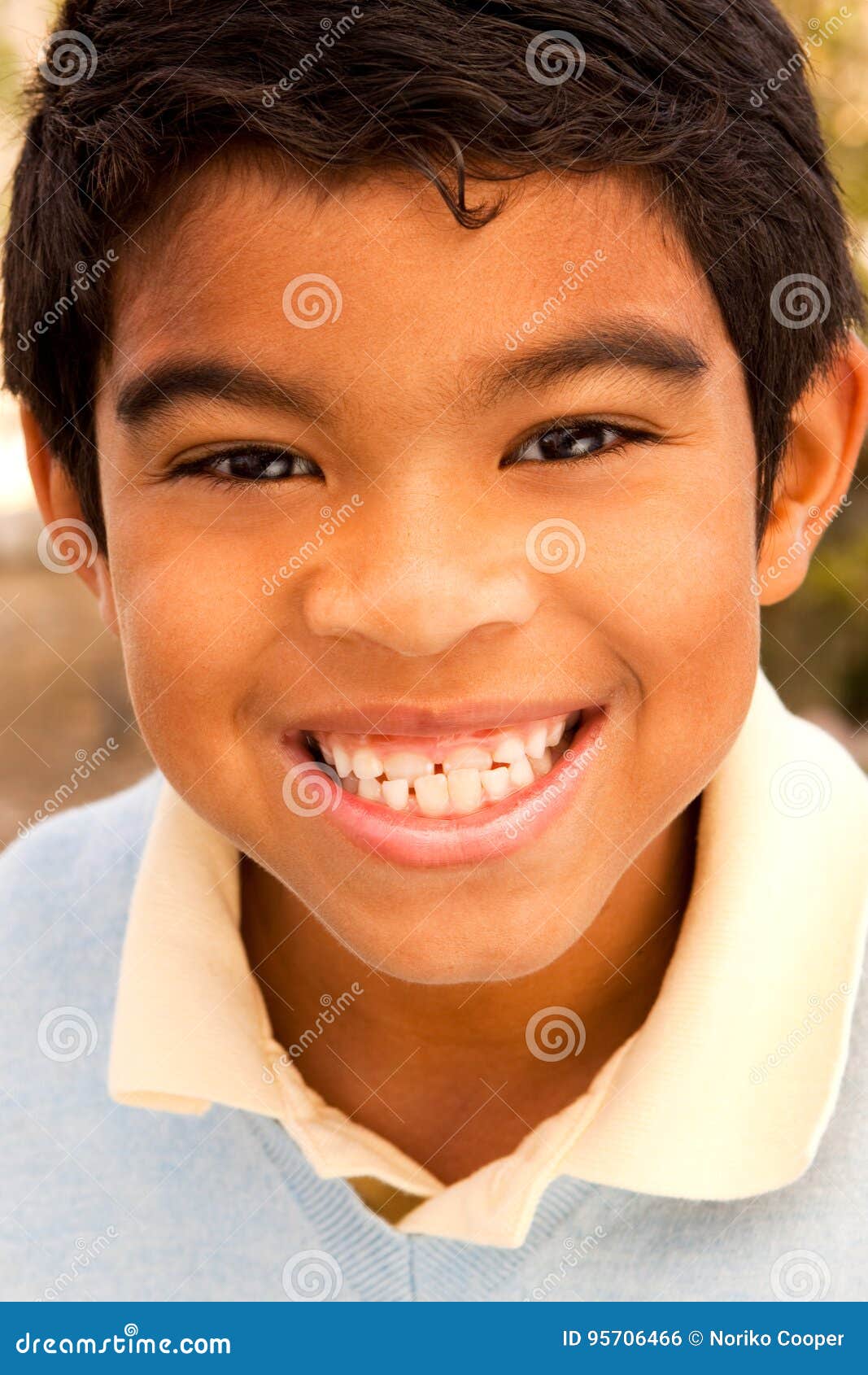 Cute Young Boy Laughing and Smiling. Stock Photo - Image of biracial ...