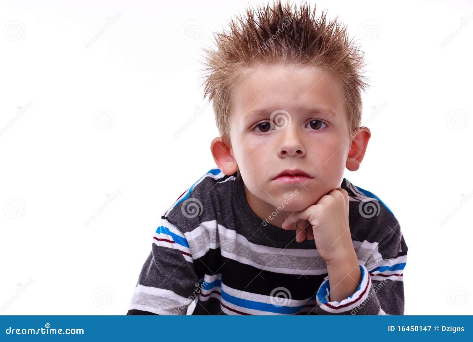 Cute Young Boy Looking Bored Stock Image - Image of attractive, bored ...