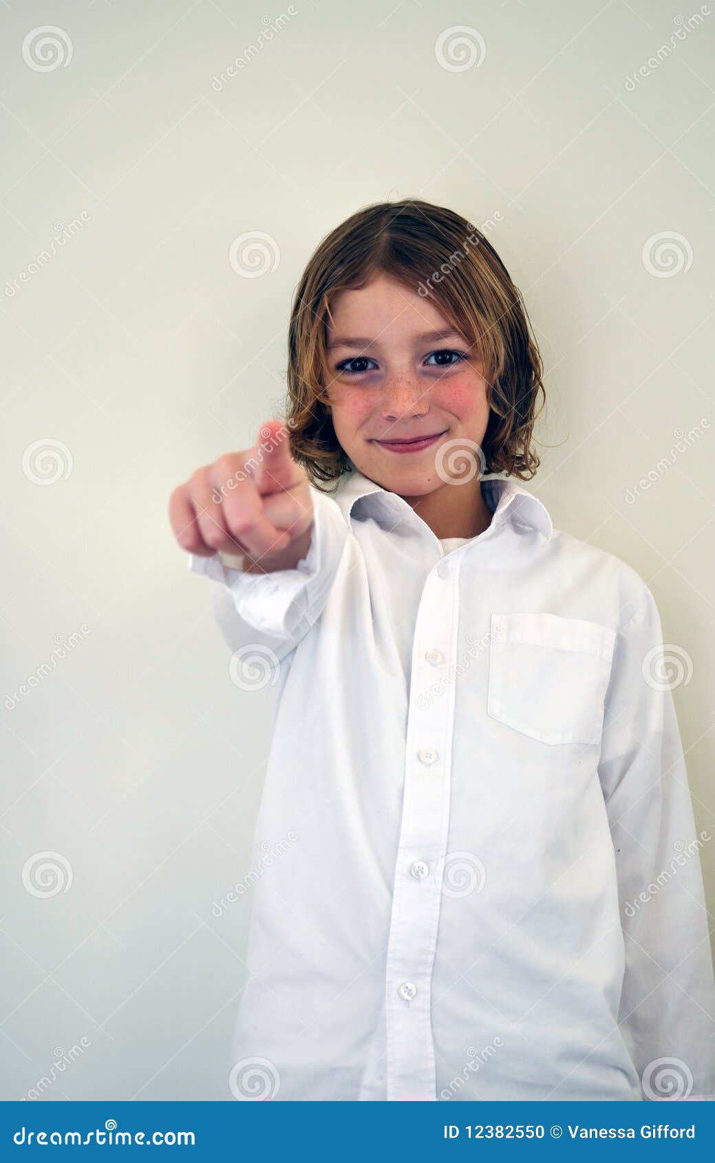 Cute Young Boy Pointing stock photo. Image of point, communication ...