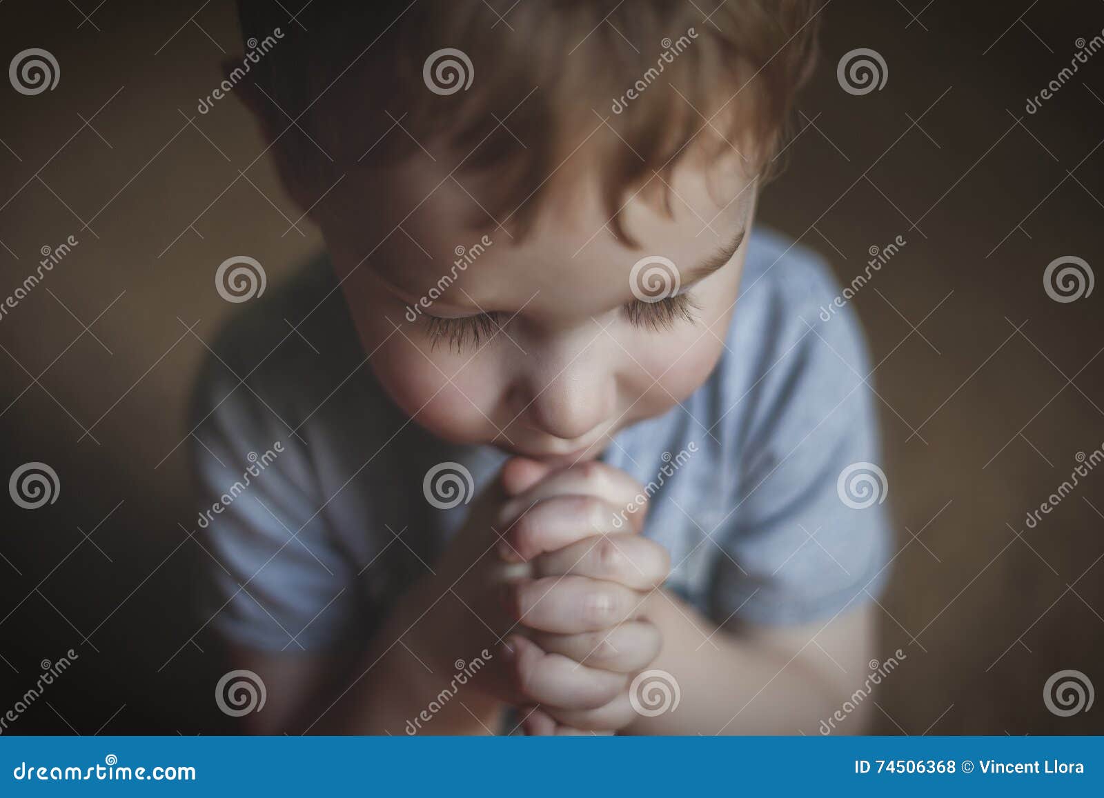 Cute Young Boy Praying stock photo. Image of child, year - 74506368