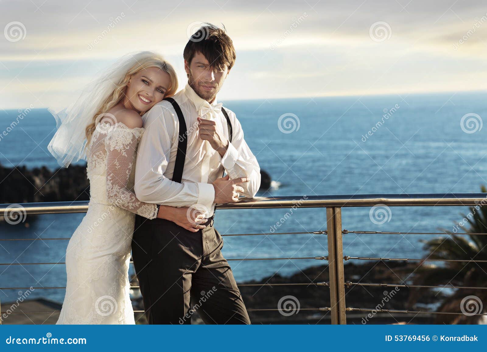 Cute Young Bride Hugging Her Husband Stock Photo - Image of lady ...