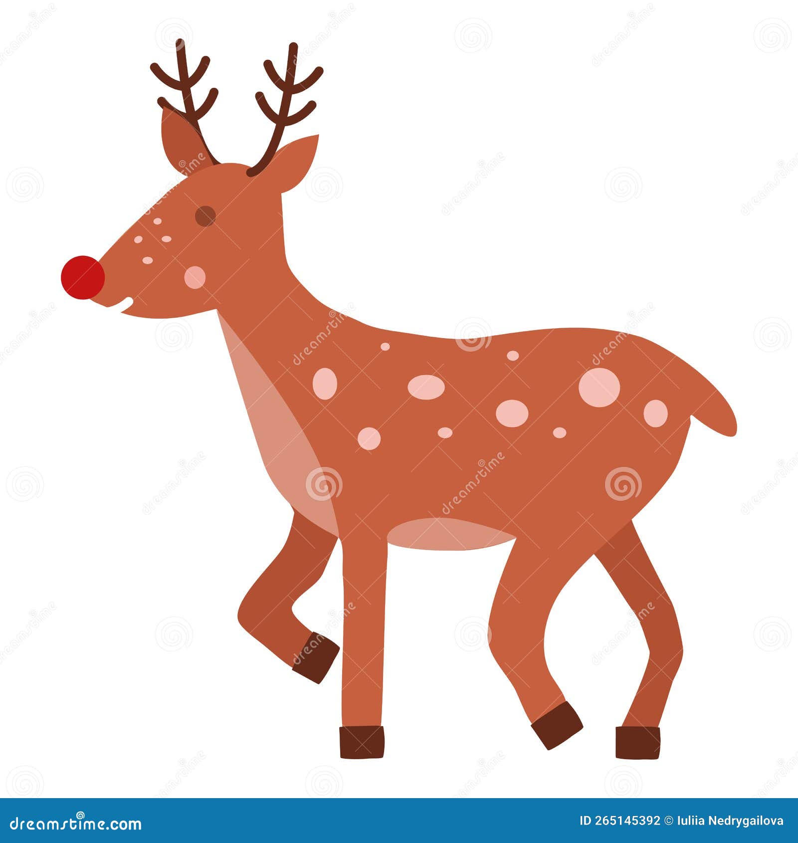 Cute Young Cartoon Deer Flat Vector Illustration Stock Vector ...