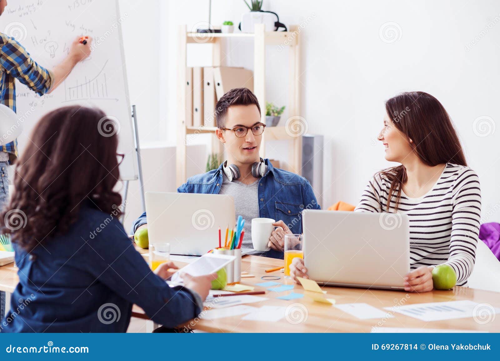 Cute Young Colleagues are Working Together Stock Photo - Image of ...