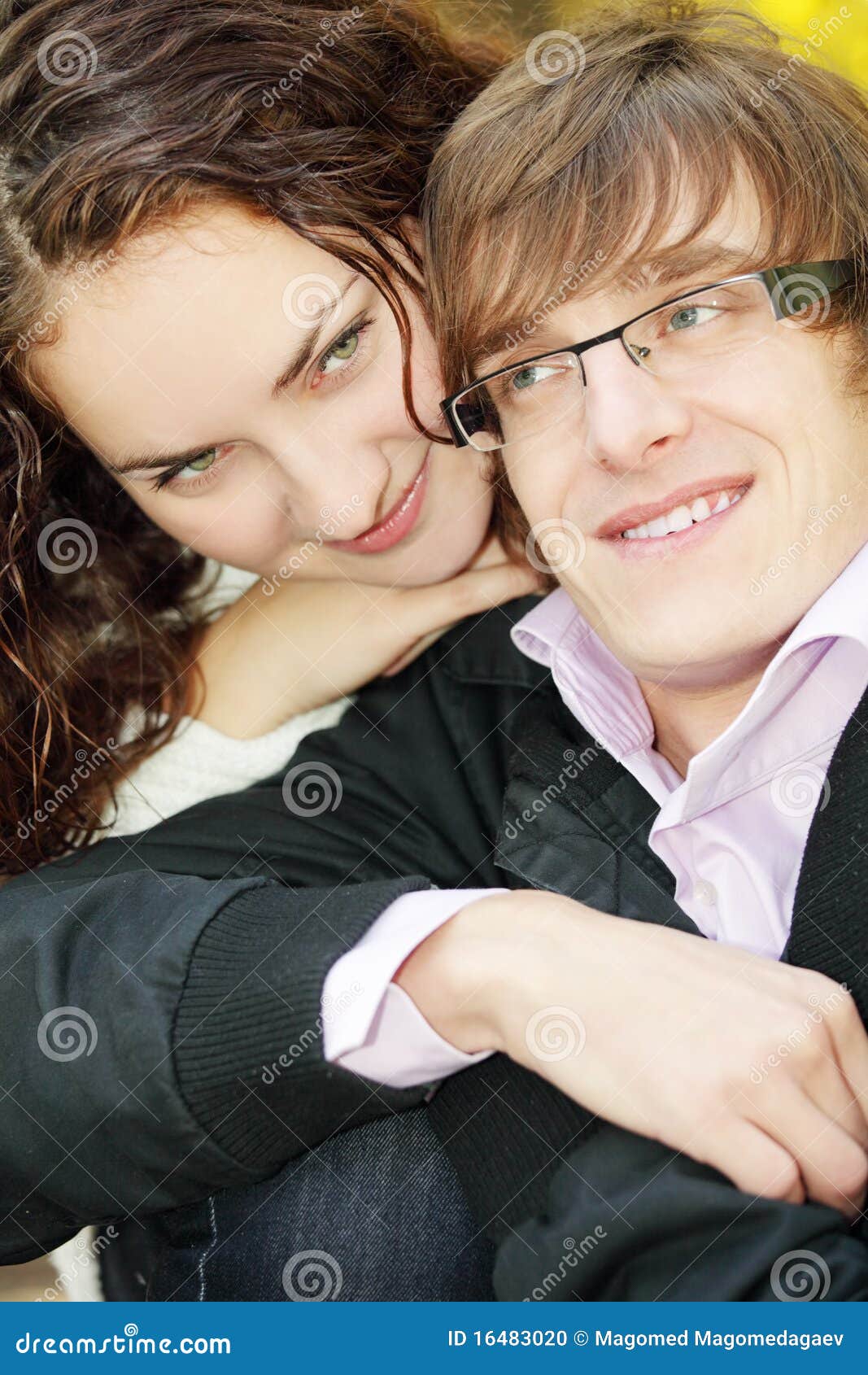 Cute young couple stock photo. Image of smiling, brunette - 16483020