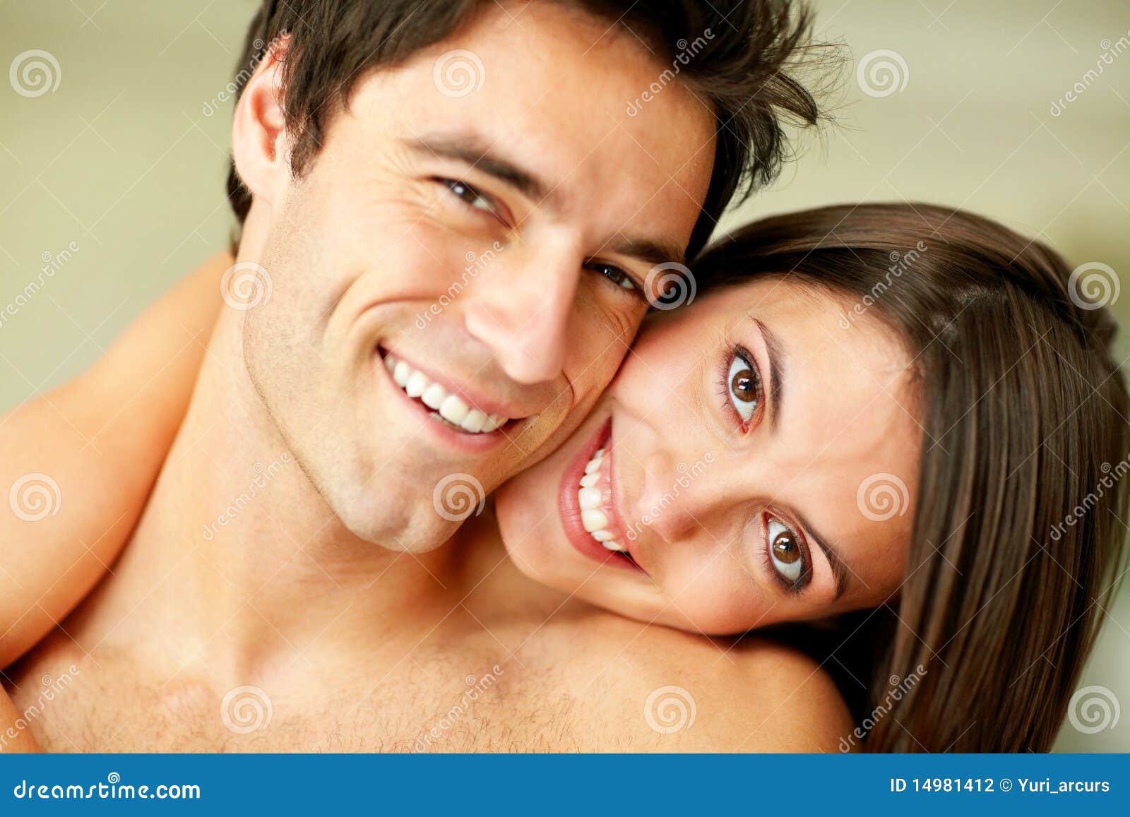 Cute Young Couple Smiling Together Stock Photo - Image of couple ...