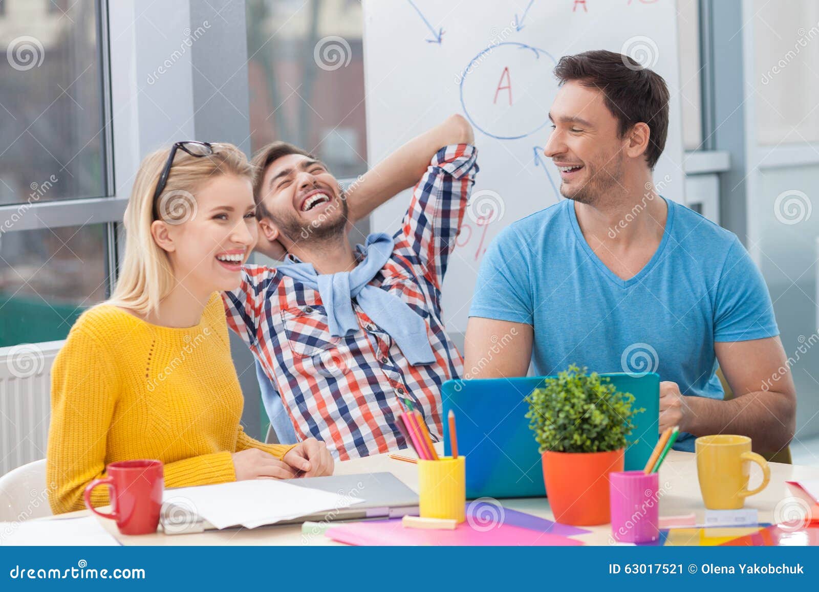 Cute Young Creative Team is Making Fun Stock Image - Image of looking ...