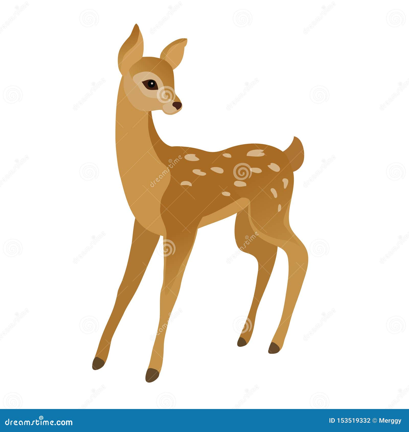 Cute young deer stock vector. Illustration of symbol - 153519332
