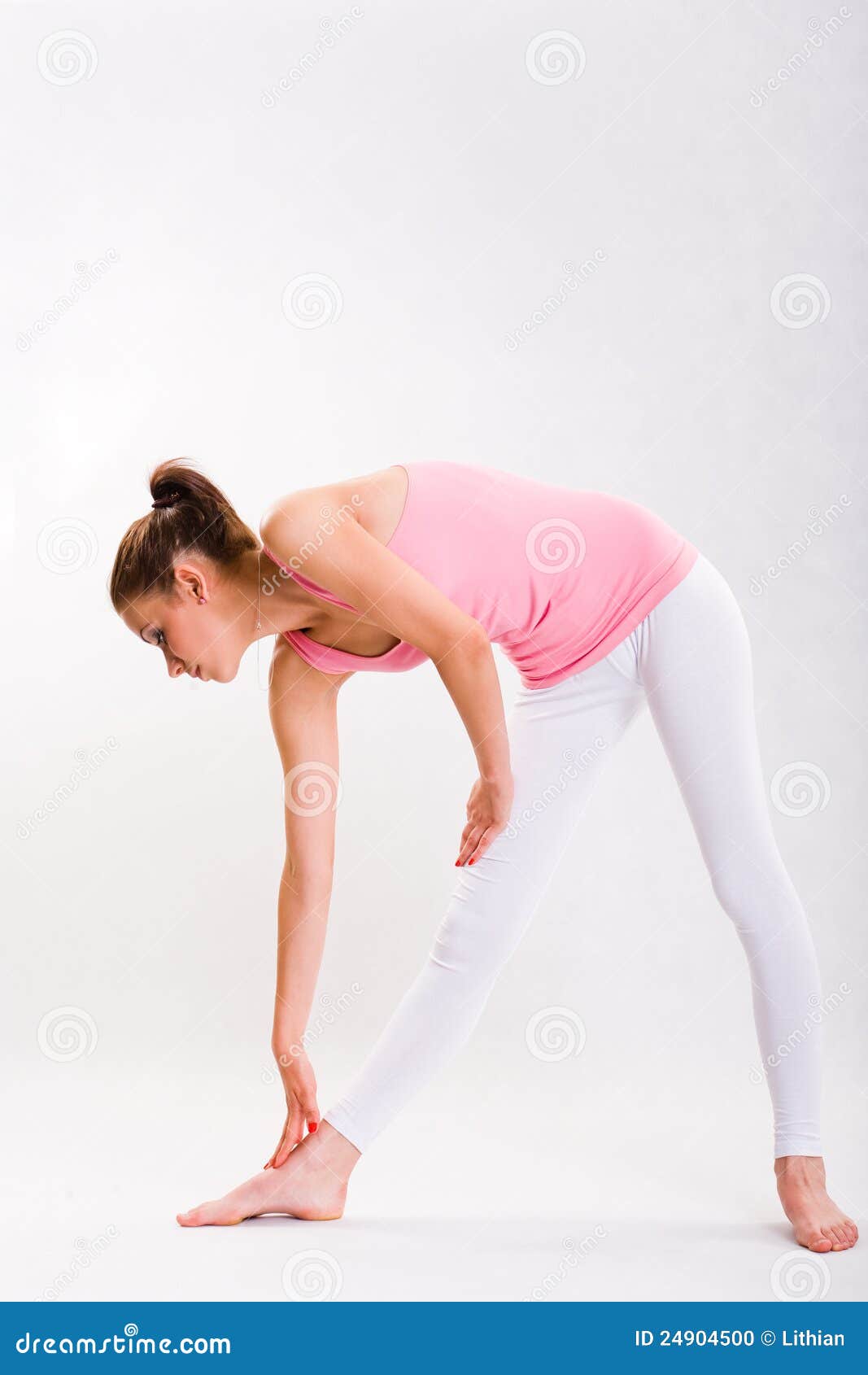 Cute Young Fitnes Girl Doing Exercises. Stock Photo - Image of cute ...