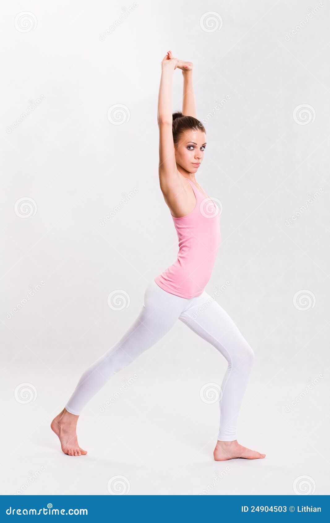 Cute Young Fitnes Girl Doing Exercises. Stock Image - Image of model ...