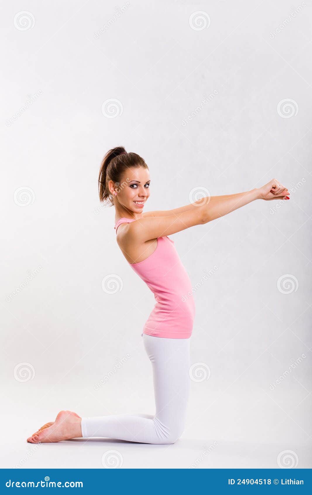 Cute Young Fitnes Girl Doing Exercises. Stock Photo - Image of fresh ...