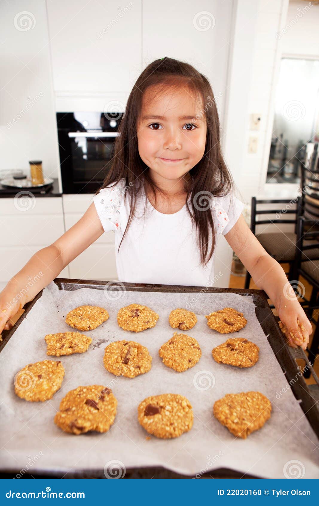 Cute Young Girl Baking Cookies Stock Photo - Image of people, happy ...