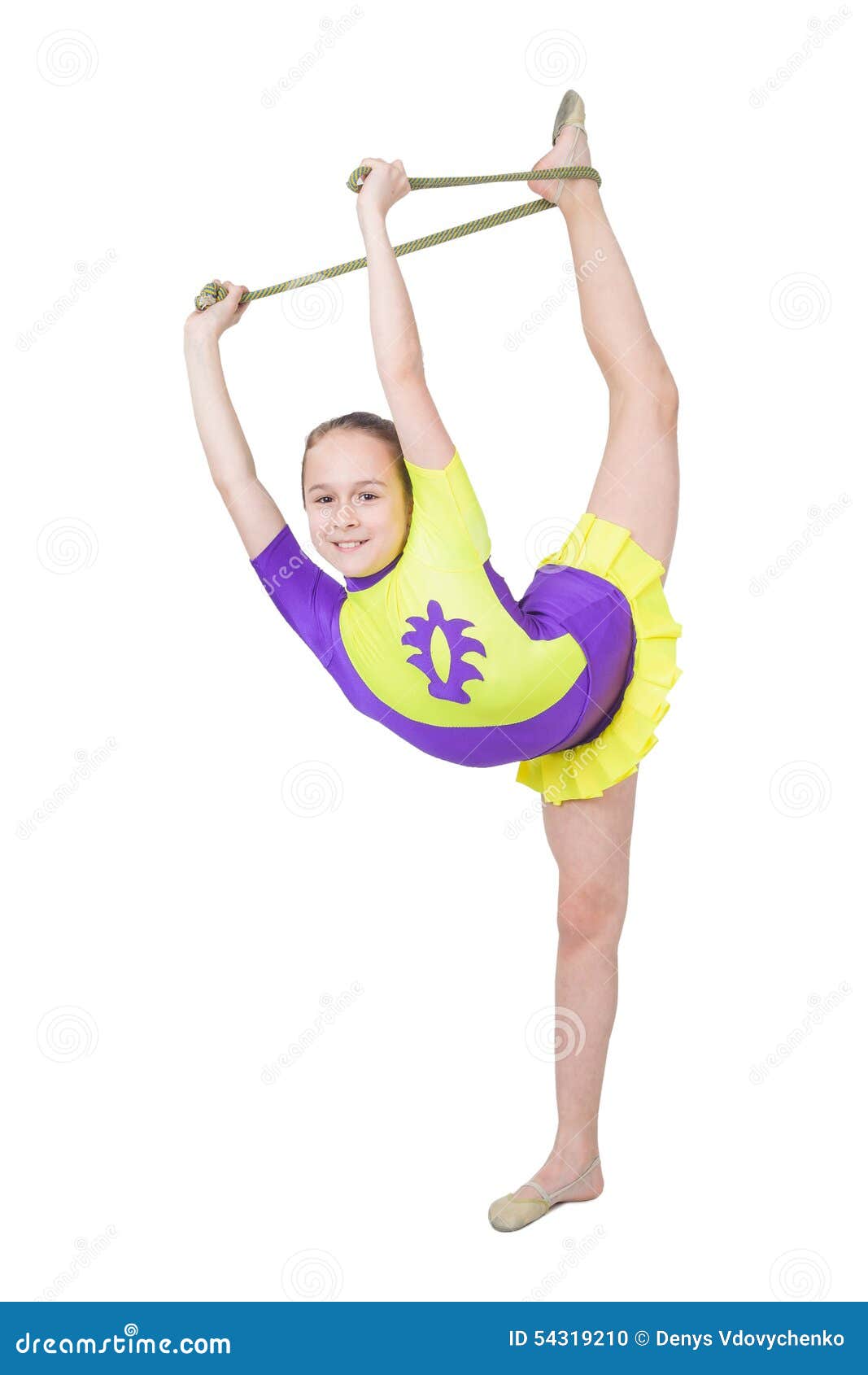 Cute Young Girl Doing Gymnastics Stock Photo - Image of body, human ...