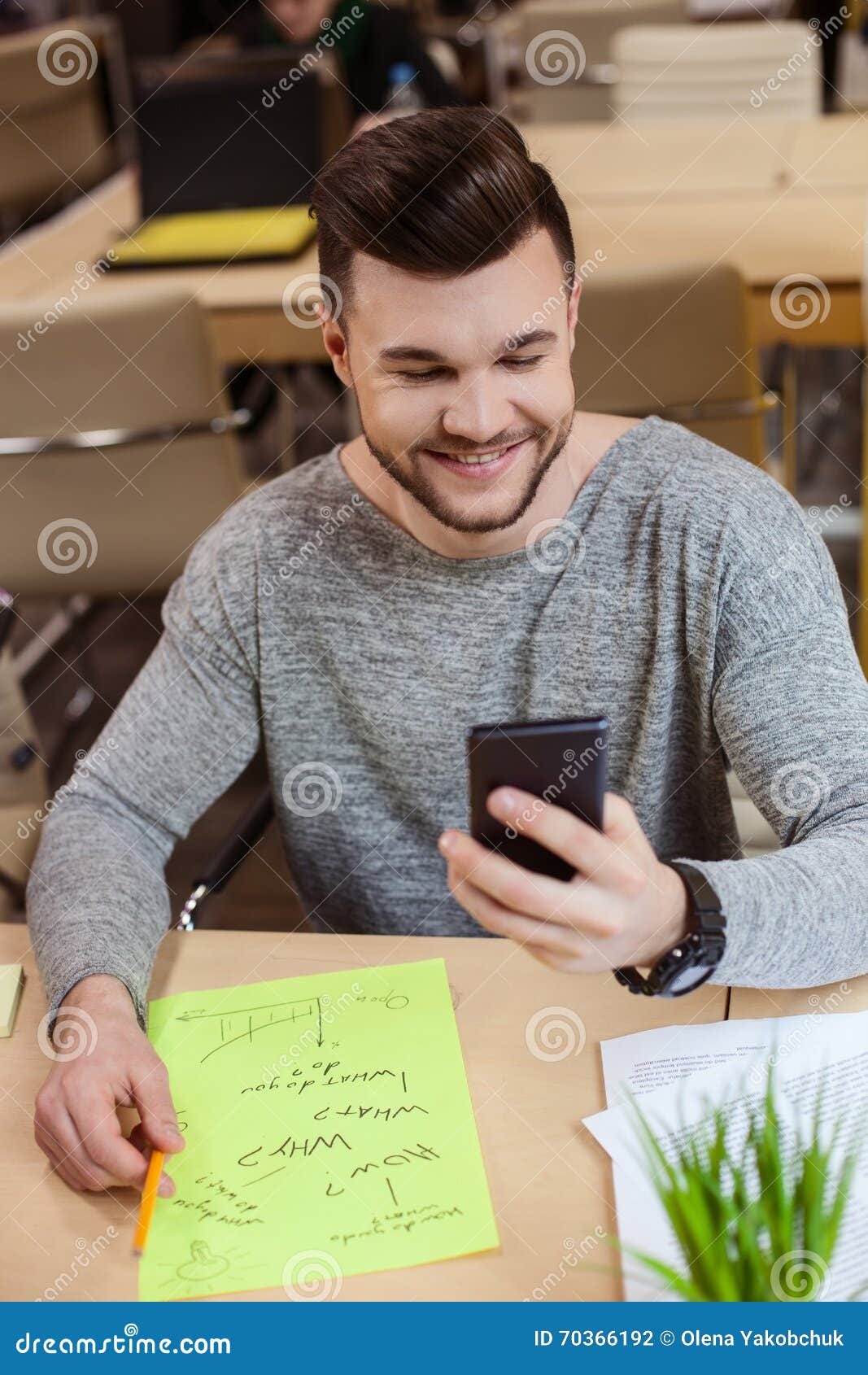 Cute Young Guy Has Got a Message Stock Photo - Image of freelancer ...