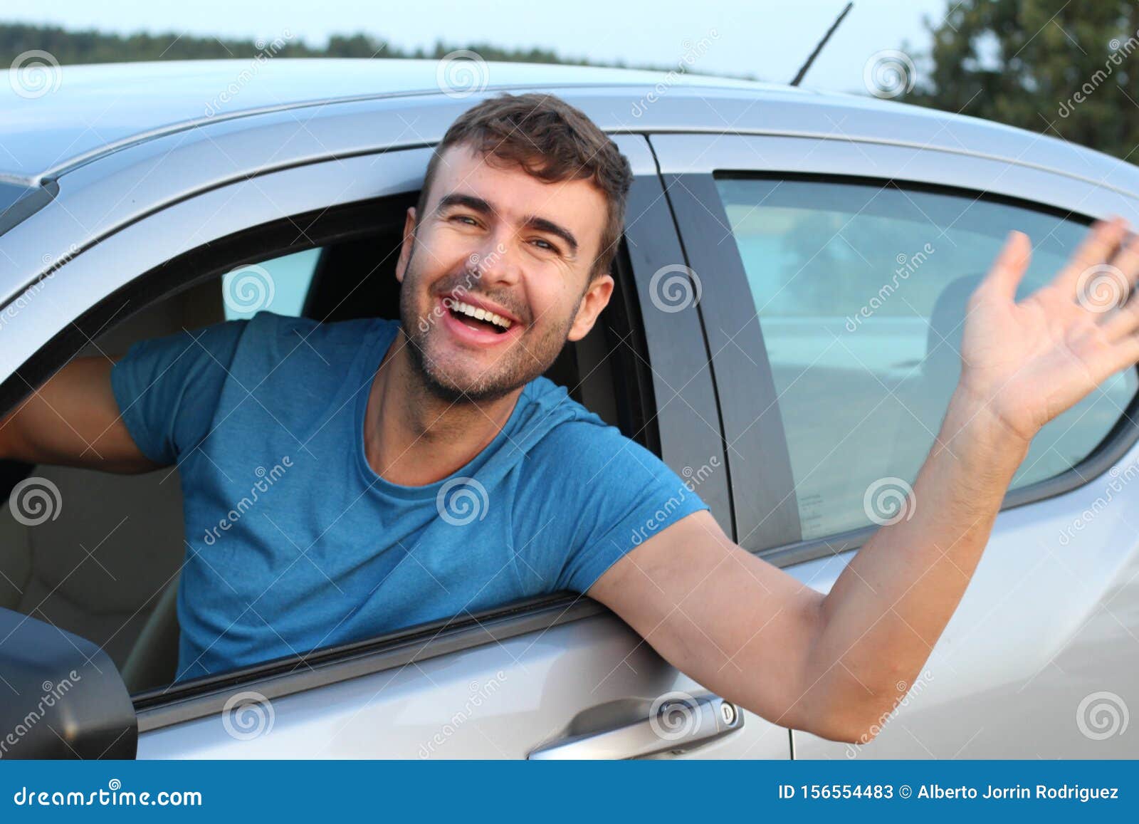 Cute Young Guy Saying Hello Stock Image - Image of modern, adieu: 156554483