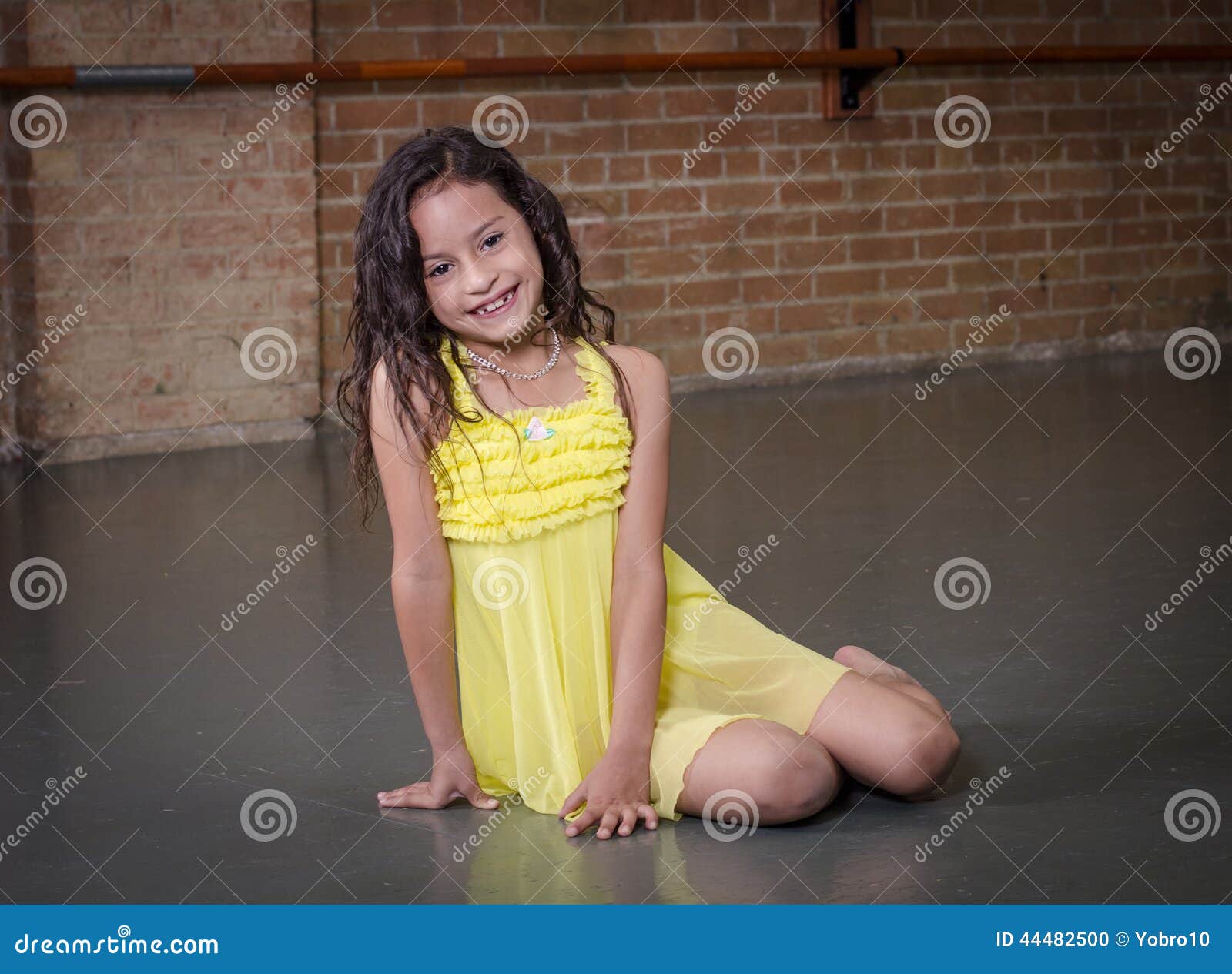Cute Young Hispanic Dancer in a Dance Studio Stock Photo - Image of ...