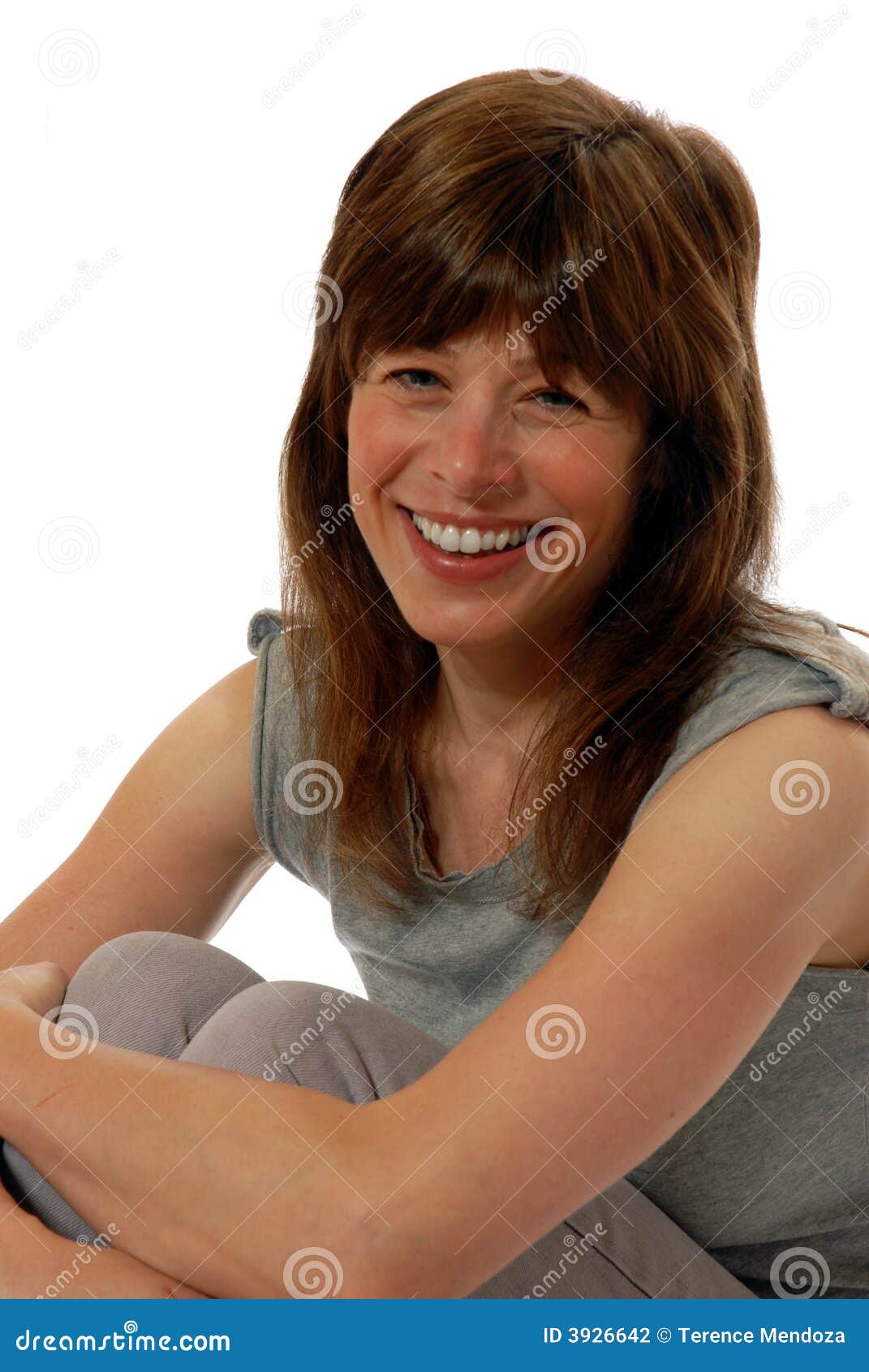 Cute young lady stock photo. Image of gorgeous, grey, closeup - 3926642