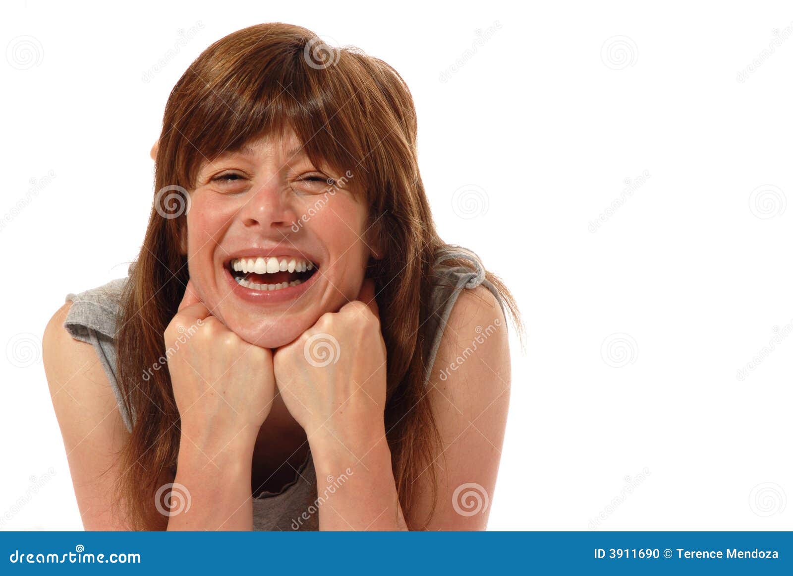 Cute young lady laughing stock photo. Image of lady, happy - 3911690