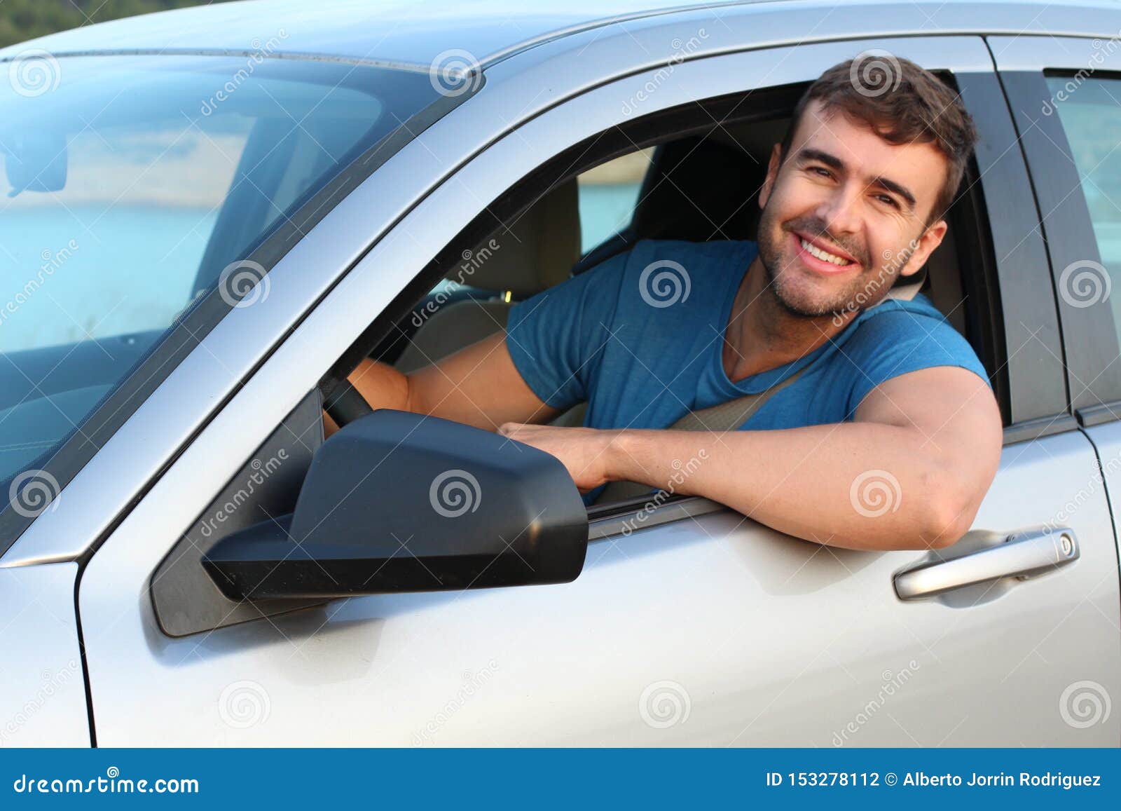 Cute Young Male Driver Smiling Stock Photo - Image of french, brazilian ...