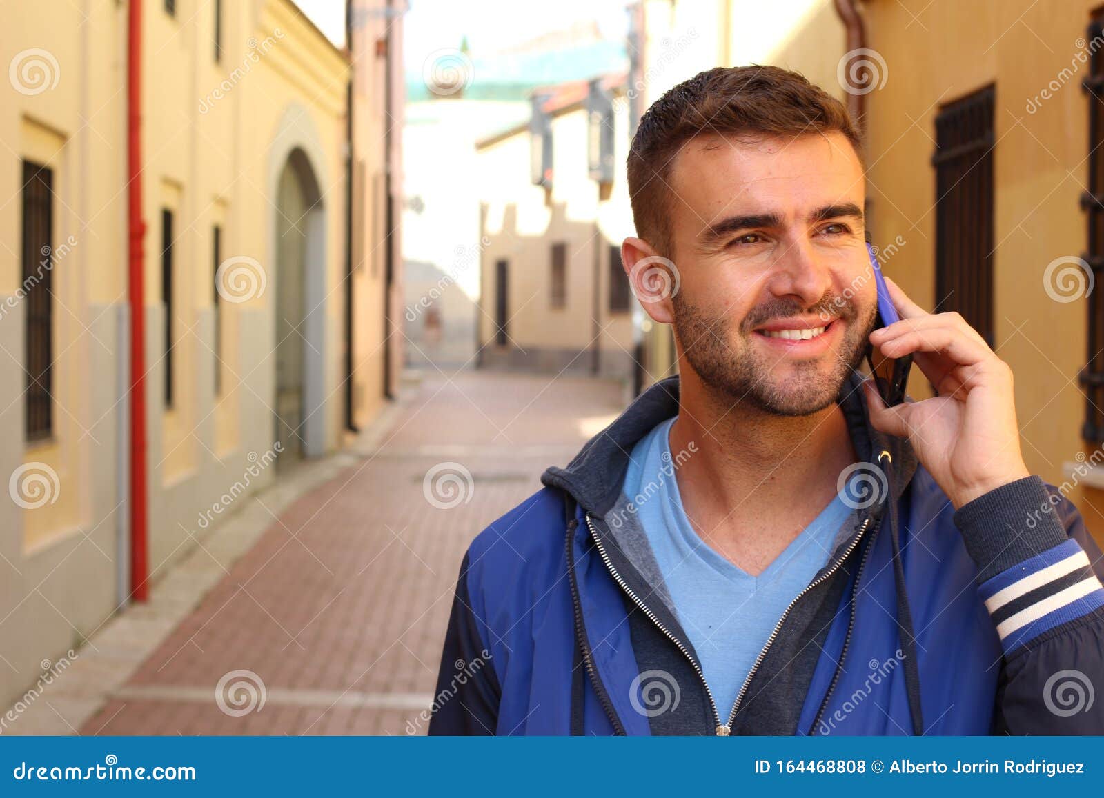 Cute Young Man Calling by Phone Stock Photo - Image of cell ...