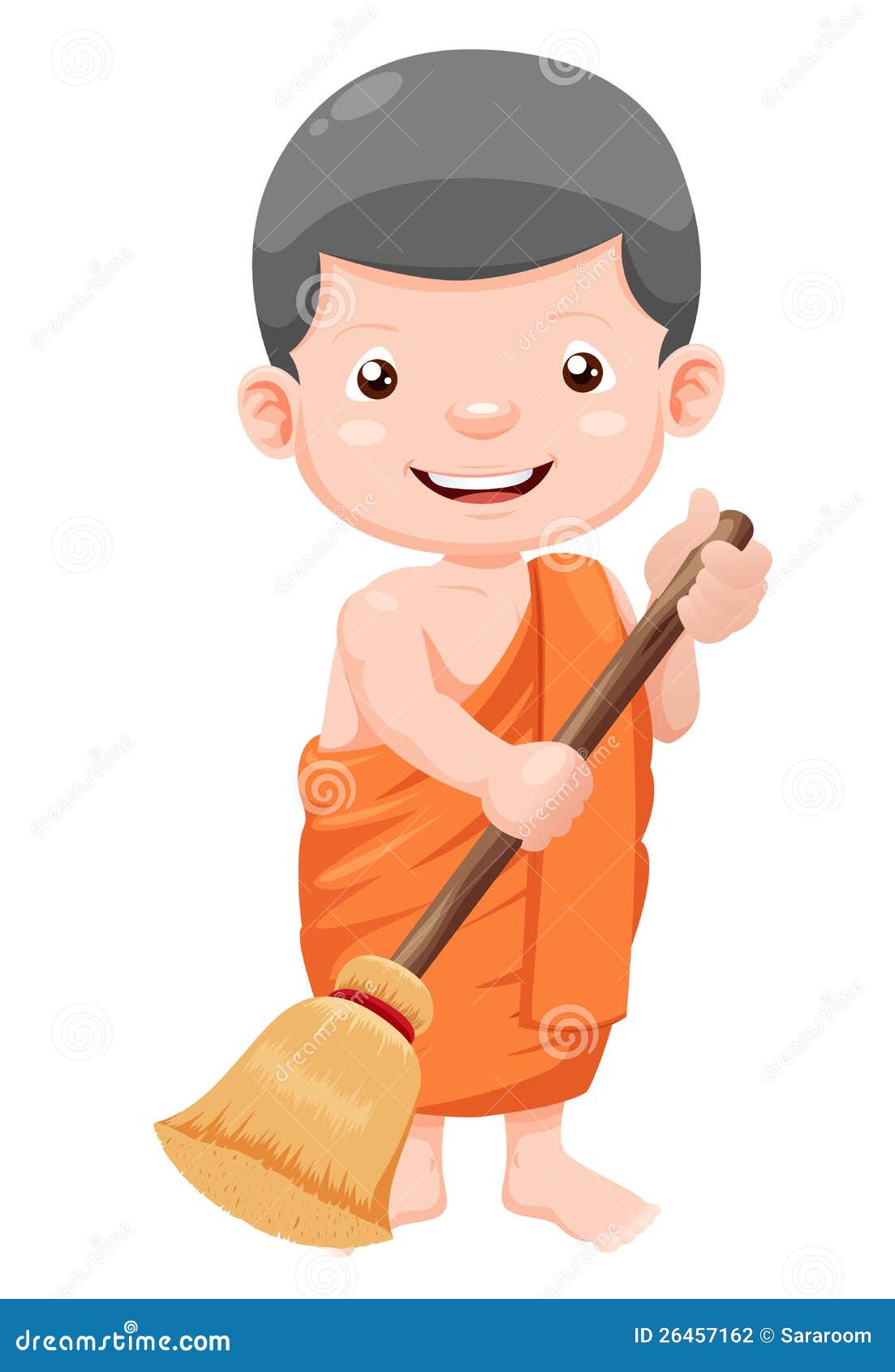Cute young monk cartoon stock vector. Illustration of background - 26457162