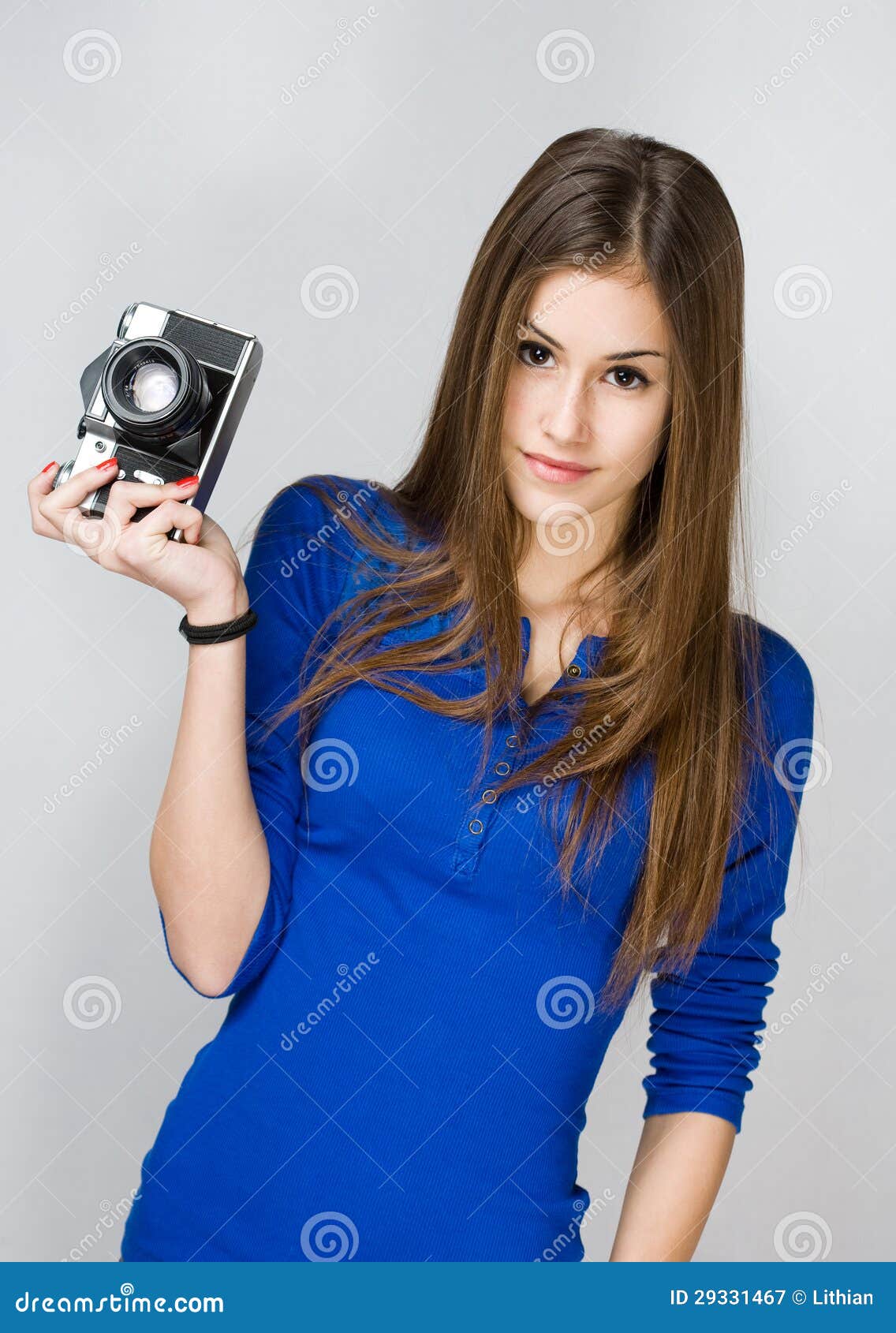 Cute young photographer stock image. Image of camera - 29331467