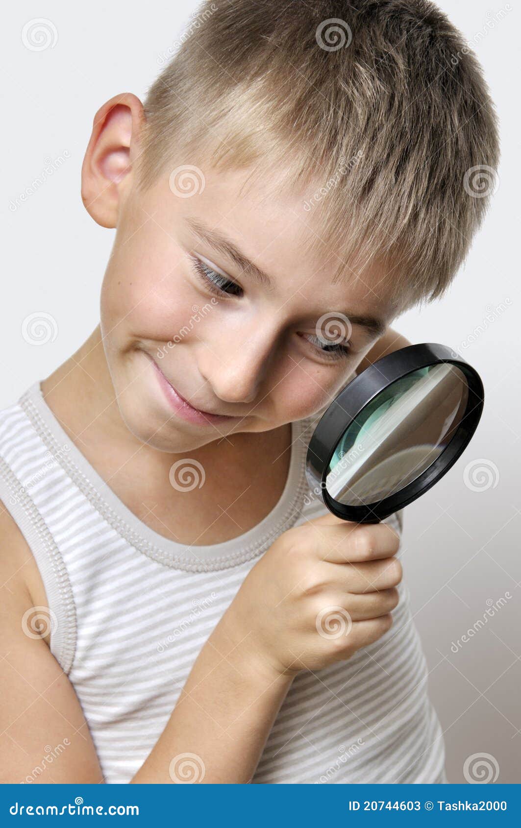 Cute young researcher stock image. Image of magnifying - 20744603