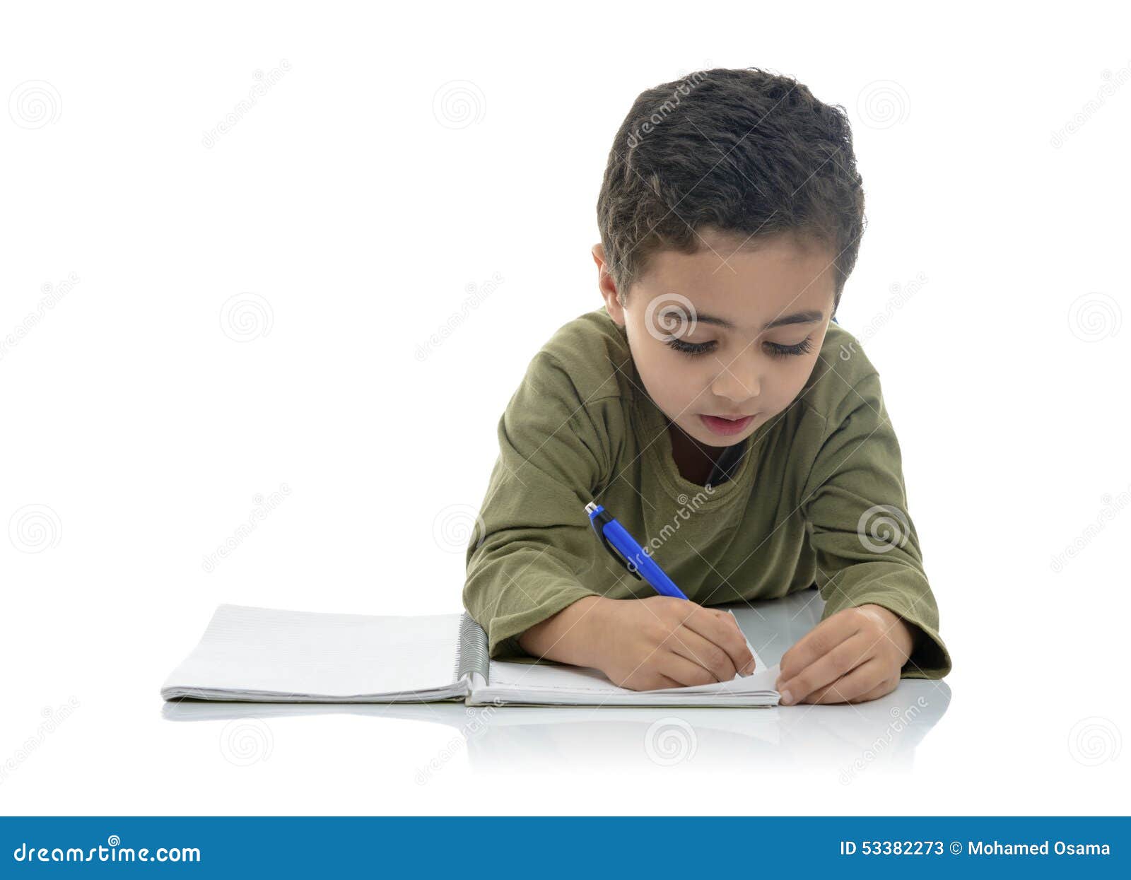 Cute Young Schoolboy Studying Stock Image - Image of male, elementary ...