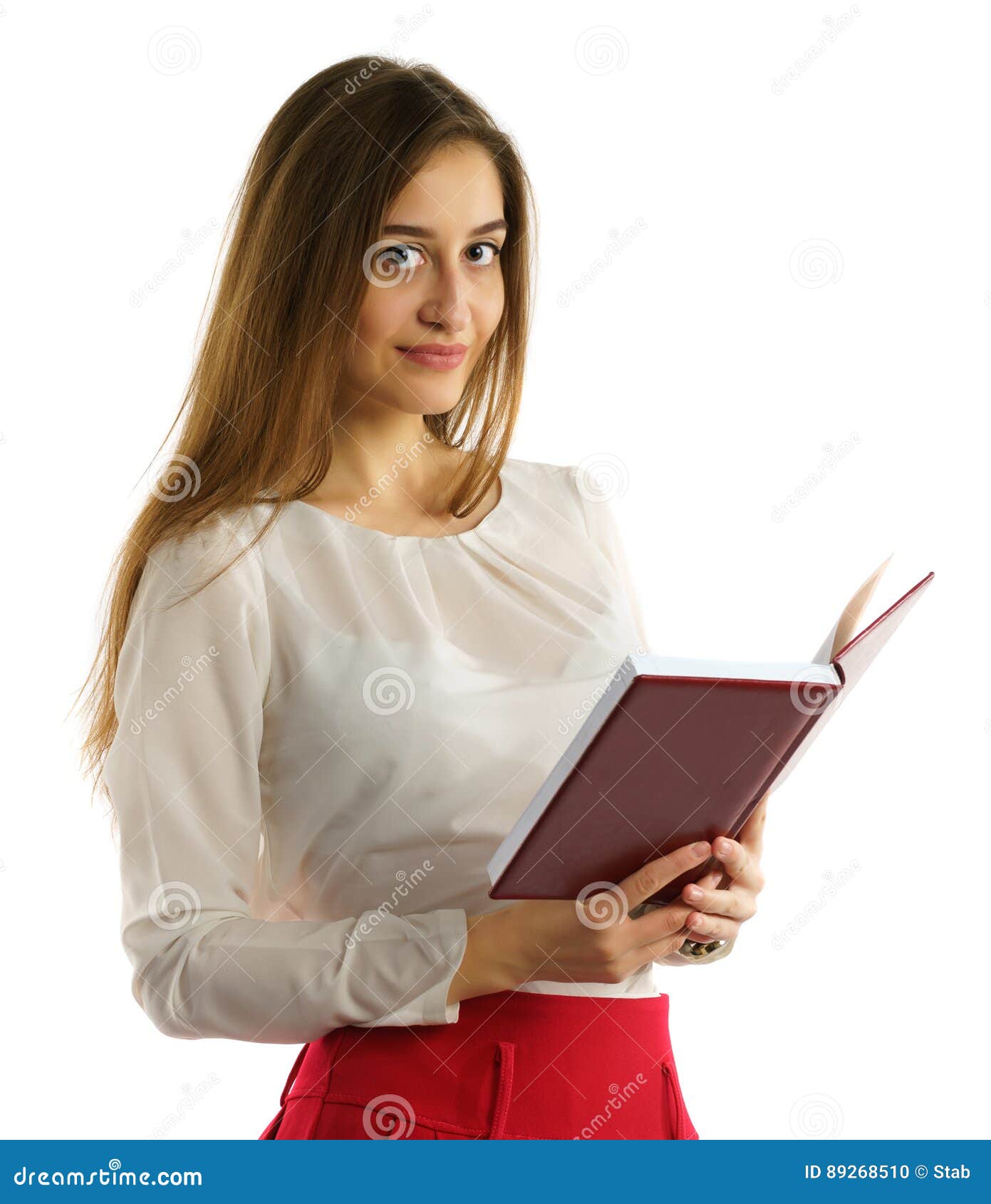 Cute Young Student Girl with Books Stock Photo - Image of copyspace ...
