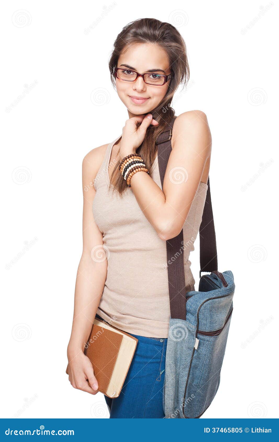 Cute young student. stock image. Image of fashionable - 37465805