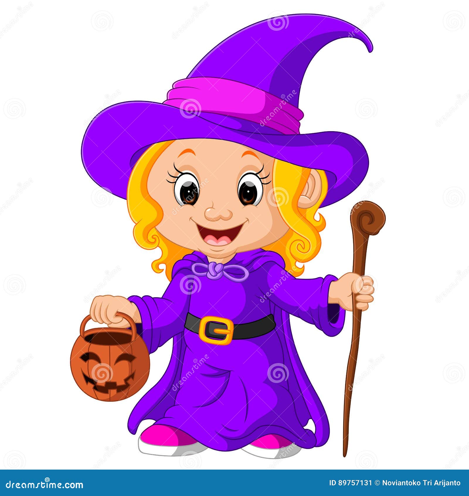 Cute young witch stock vector. Illustration of cartoon - 89757131