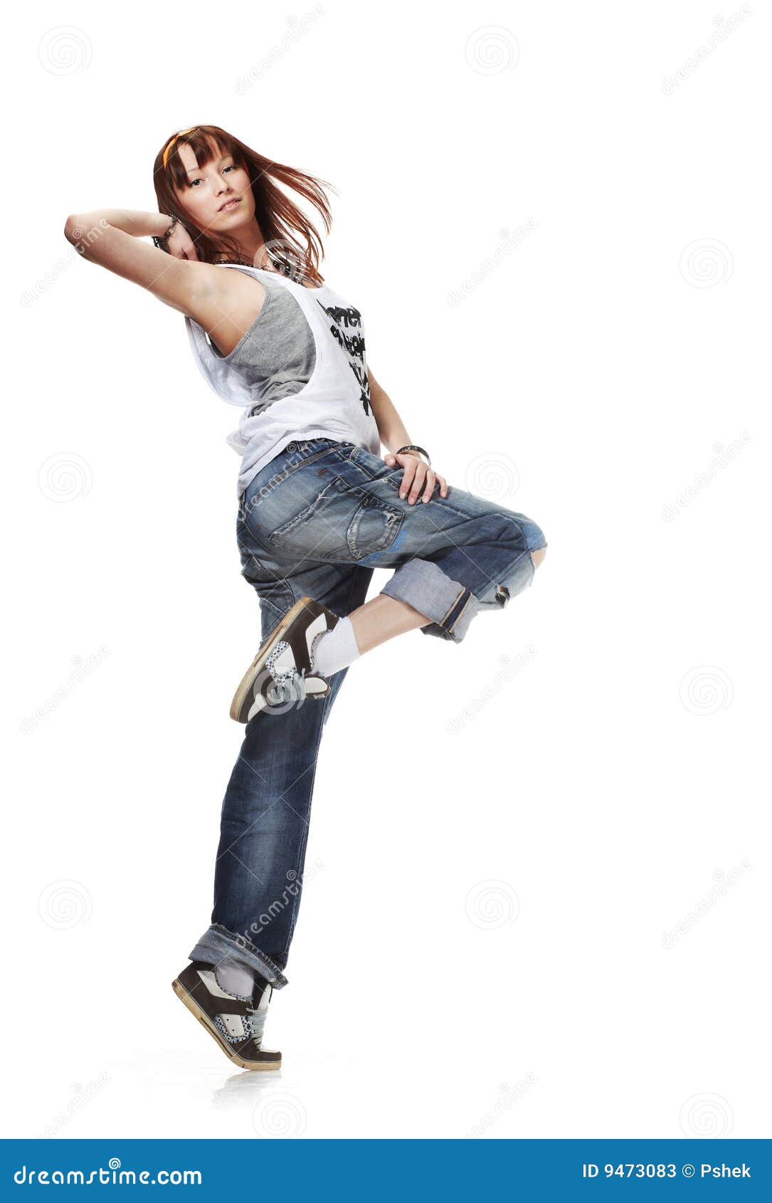 Cute Young woman dancing stock image. Image of healthy - 9473083