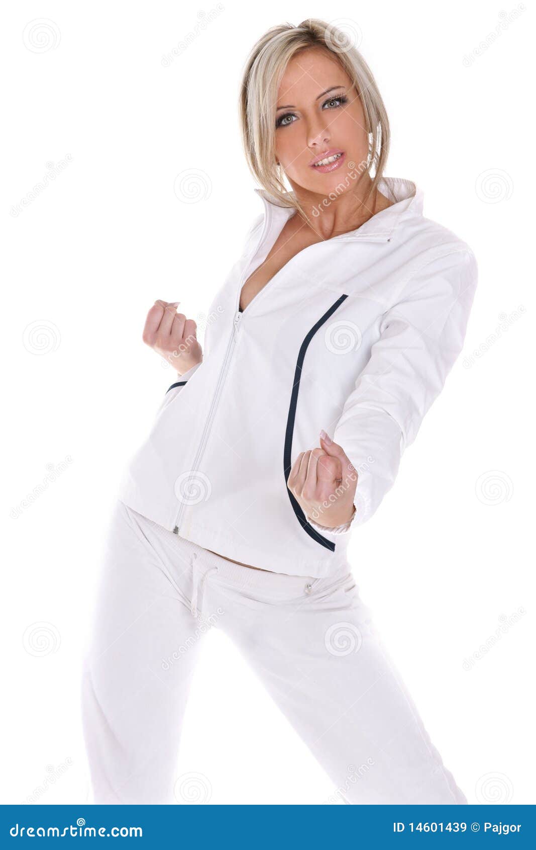 Cute Young Woman Exercising Stock Image - Image of female, white: 14601439