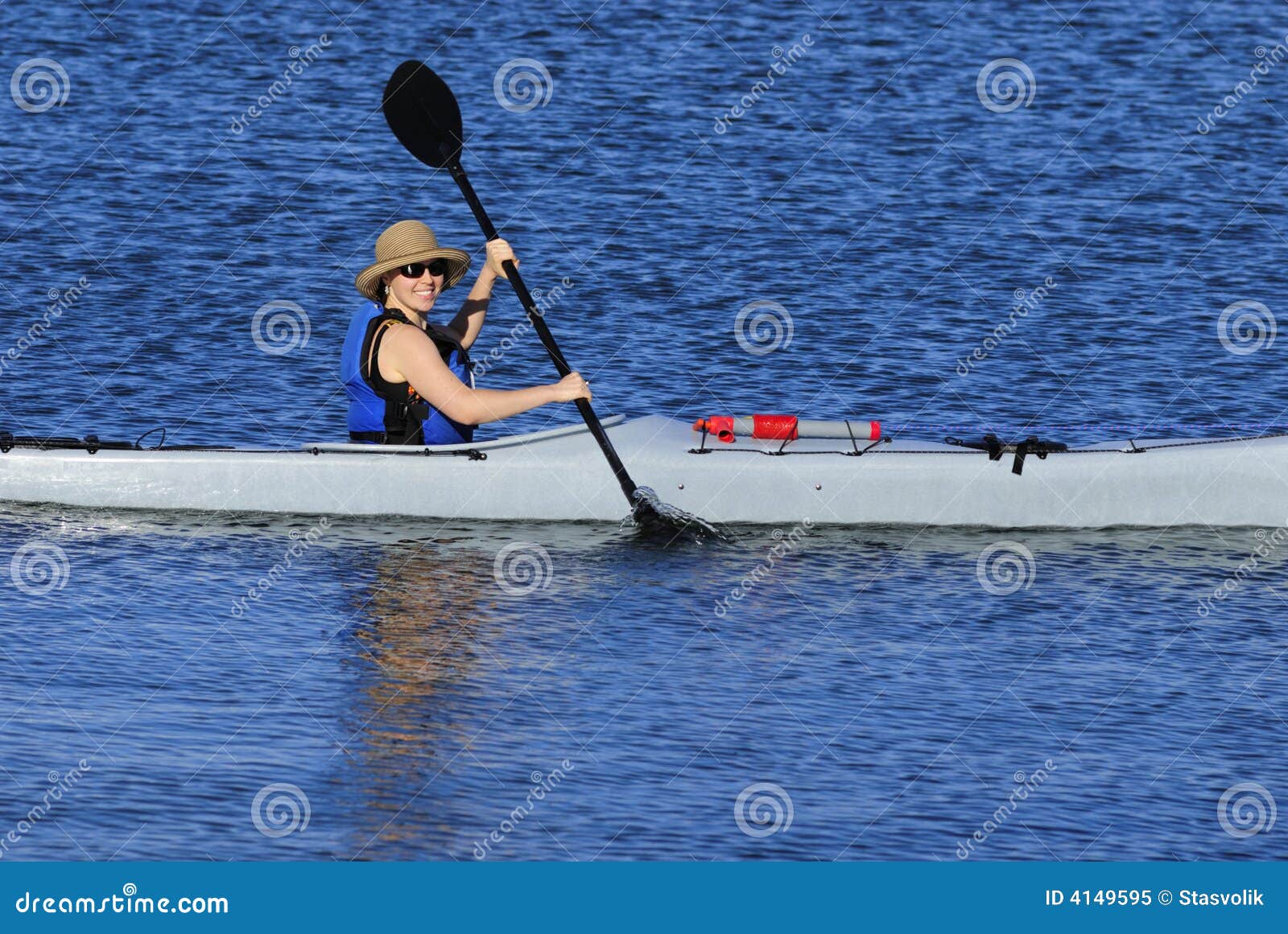 Cute Young Woman Kayaking in California Stock Image - Image of healthy ...
